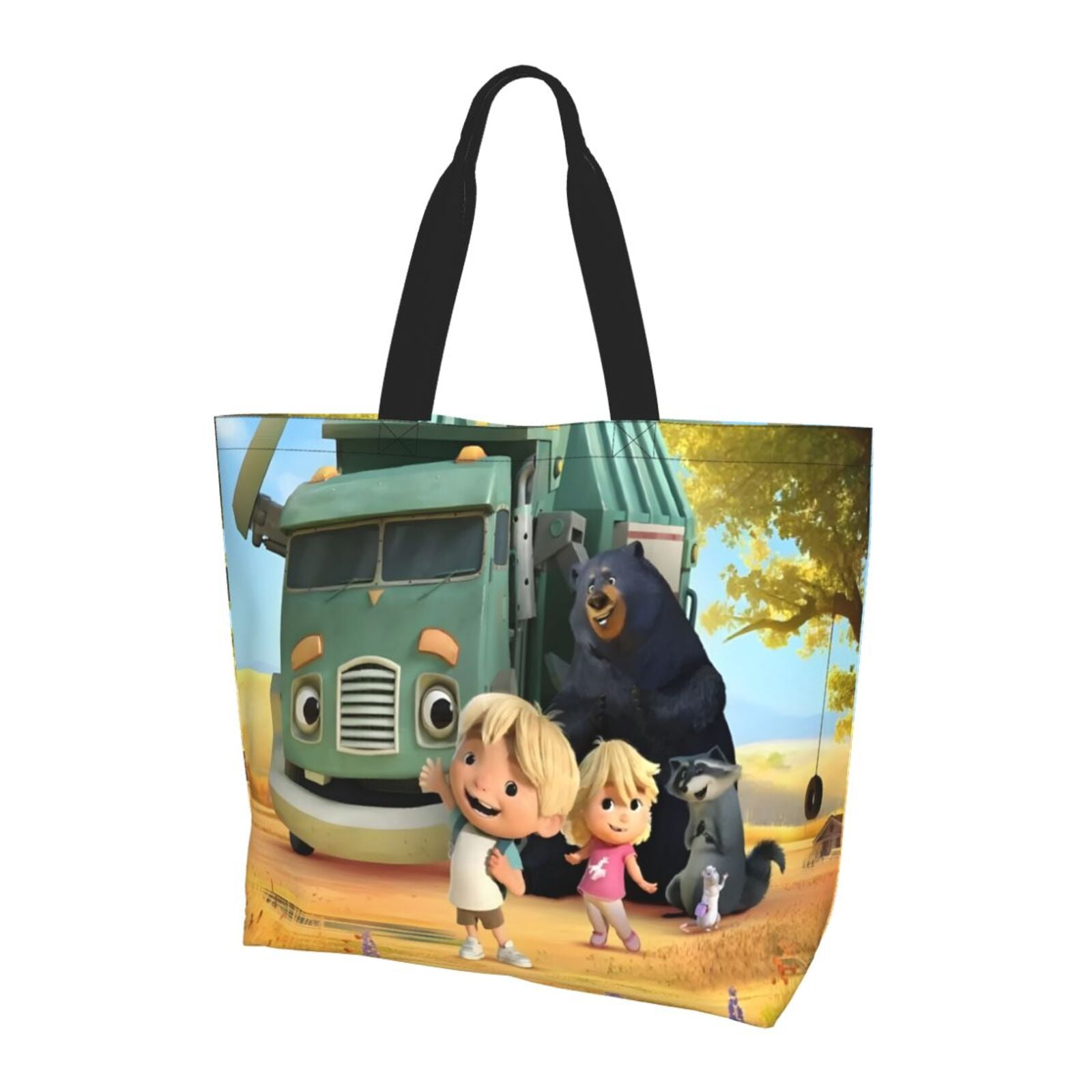 Trash Truck Cute Extra Large Canvas Tote Bag for Gym Beach Travel ...