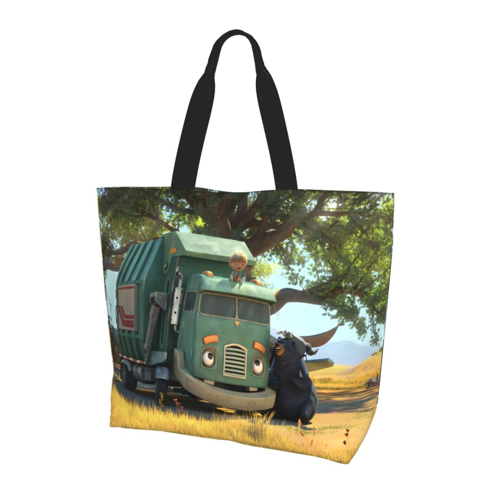 Trash Truck Cute Extra Large Canvas Tote Bag for Gym Beach Travel ...