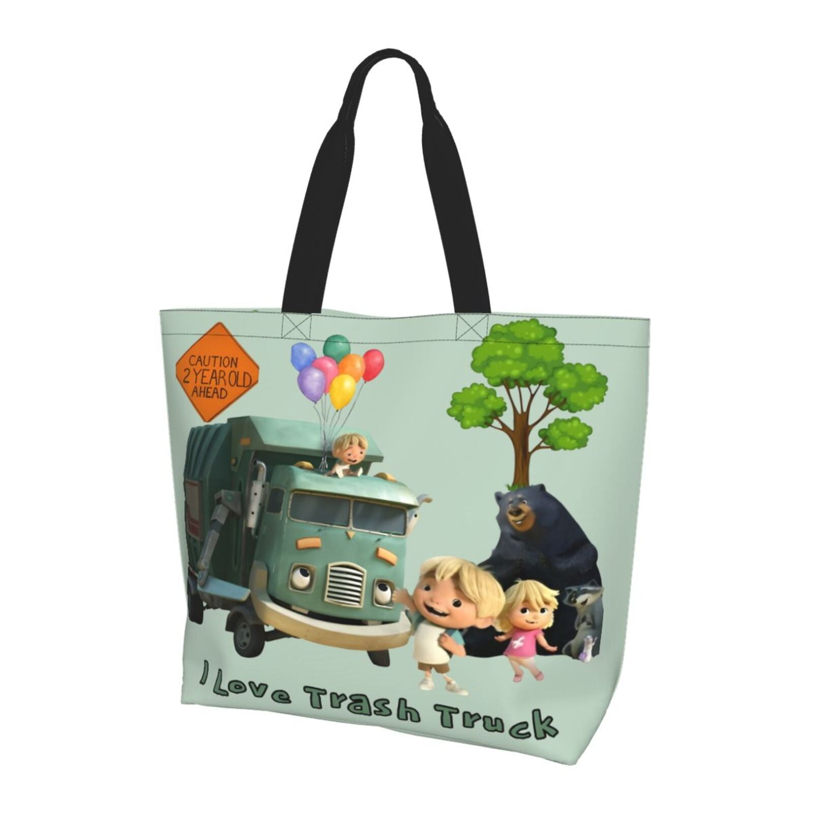 Trash Truck Cute Extra Large Canvas Tote Bag for Gym Beach Travel ...