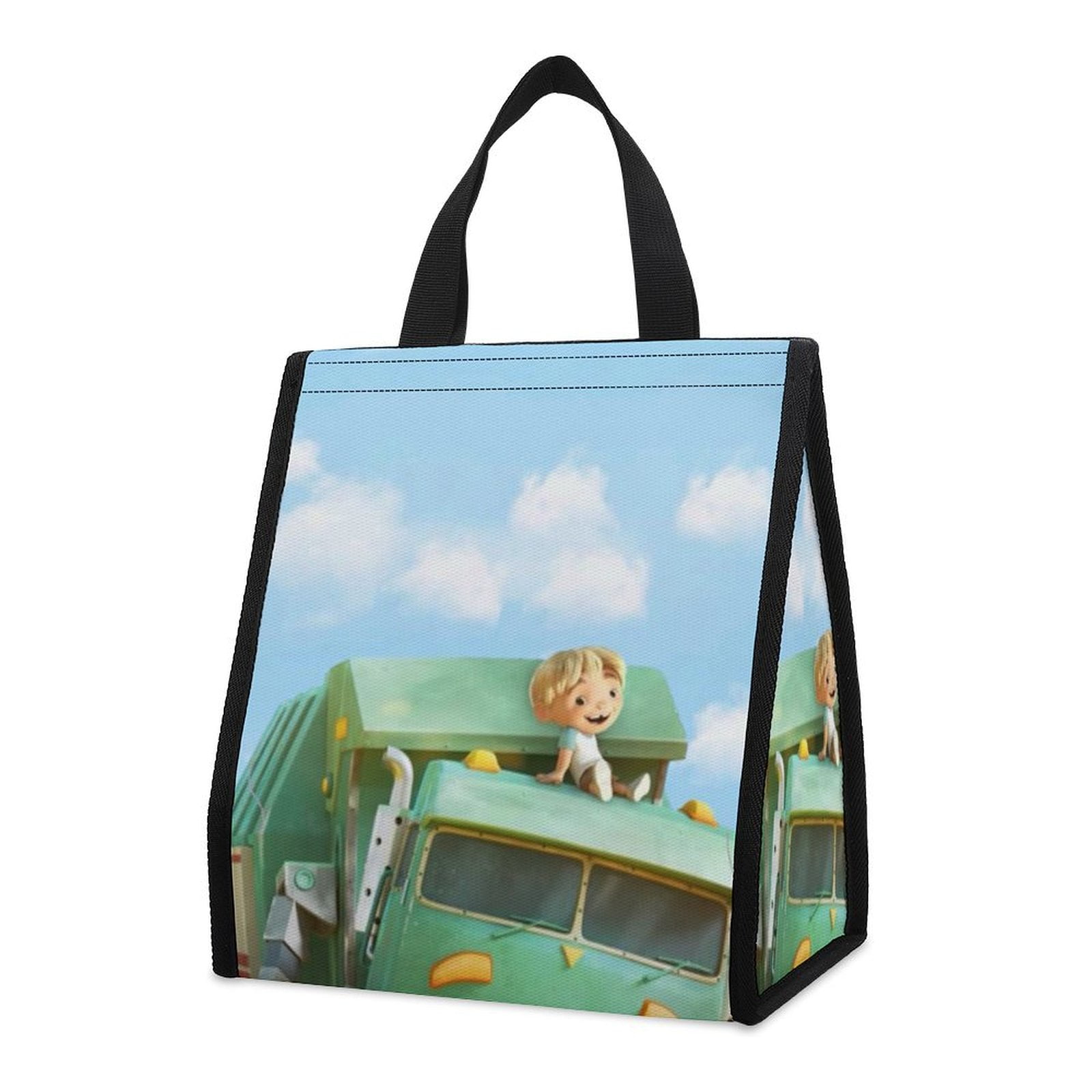 Trash Truck Poster Portable Lunch Bag Folding Insulated Lunchbag Lunch ...