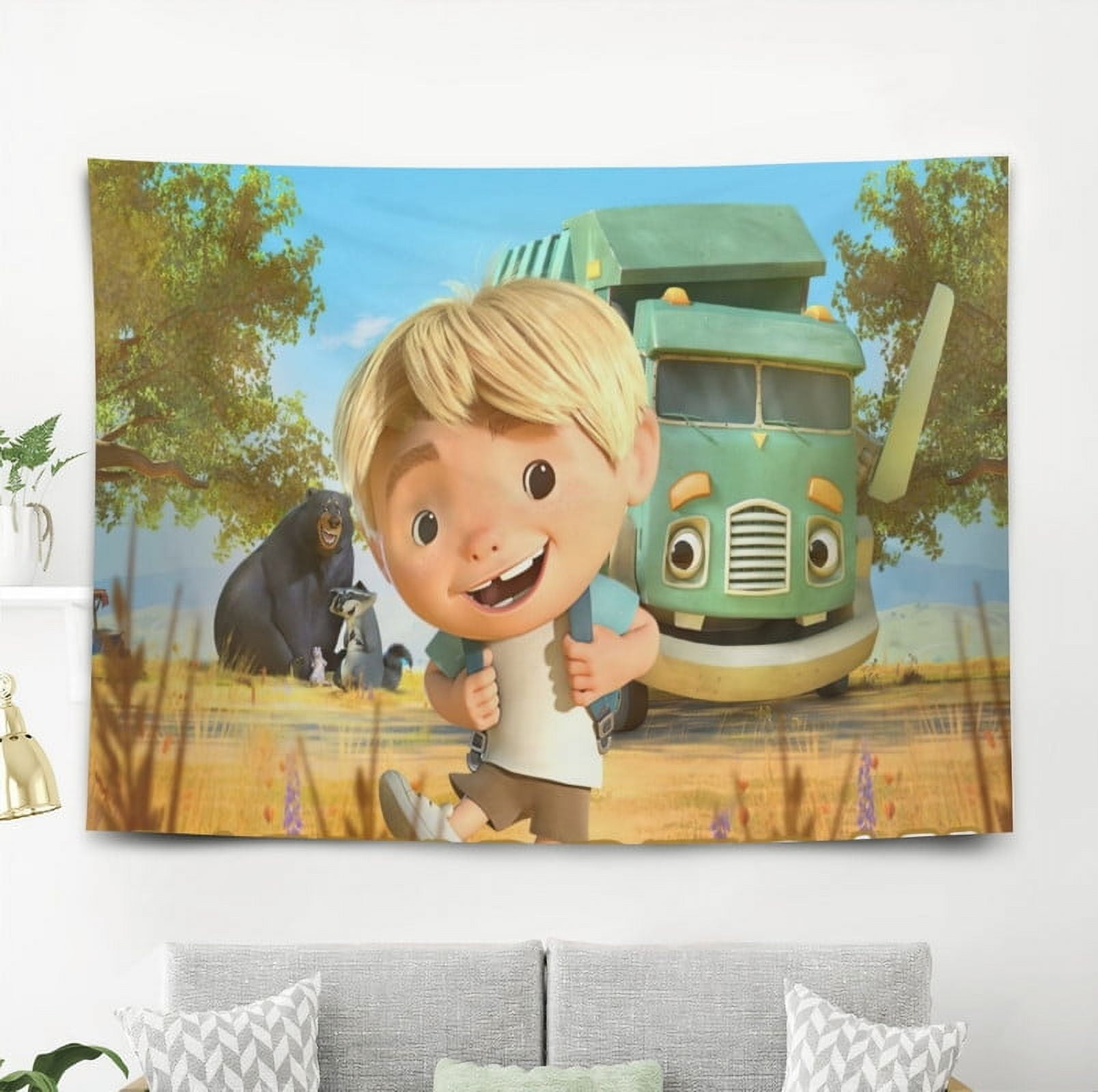 Trash Truck Tapestry Backdrop Background Poster Gift for Bedroom for ...