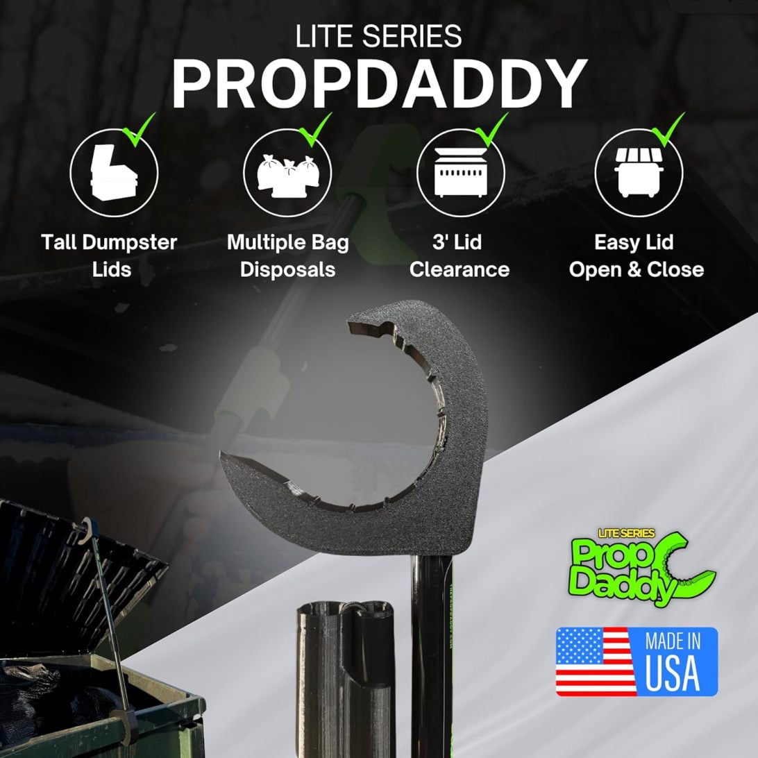 Trash and Recycling Dumpster Lid Prop Tool, Non-Contact Dumpster Opener ...