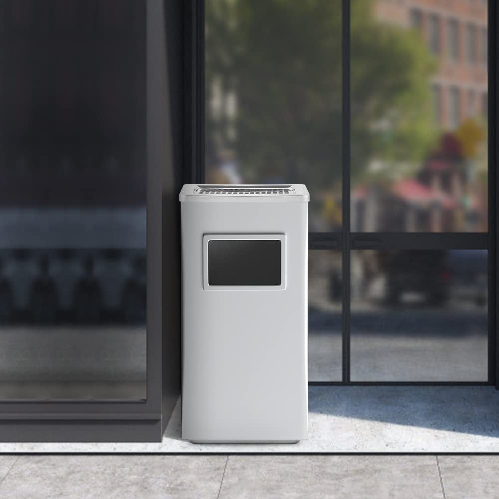 Trash can Indoor outdoor metal Stainless steel commercial trash can ...