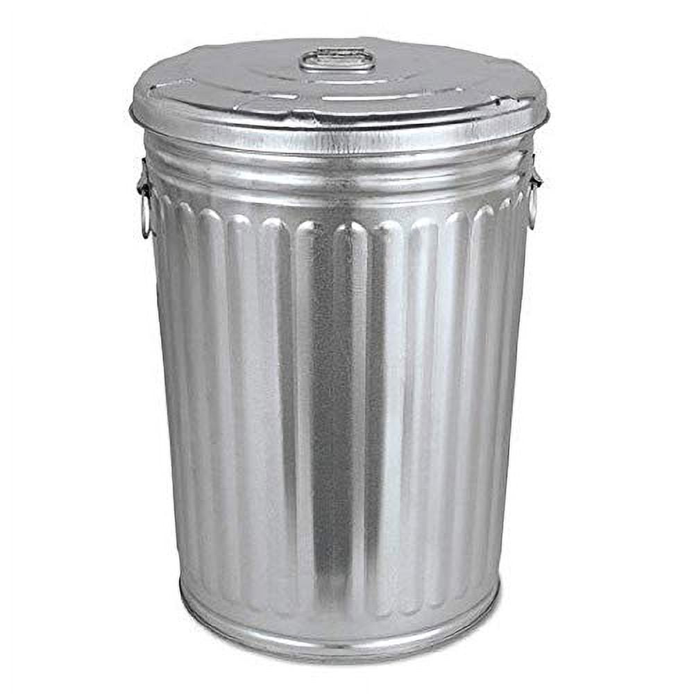Trash can with lid - Pre-Galvanized Trash Can with Lid Round, Steel, 20gal, Gray, Sold as 1 Each ...