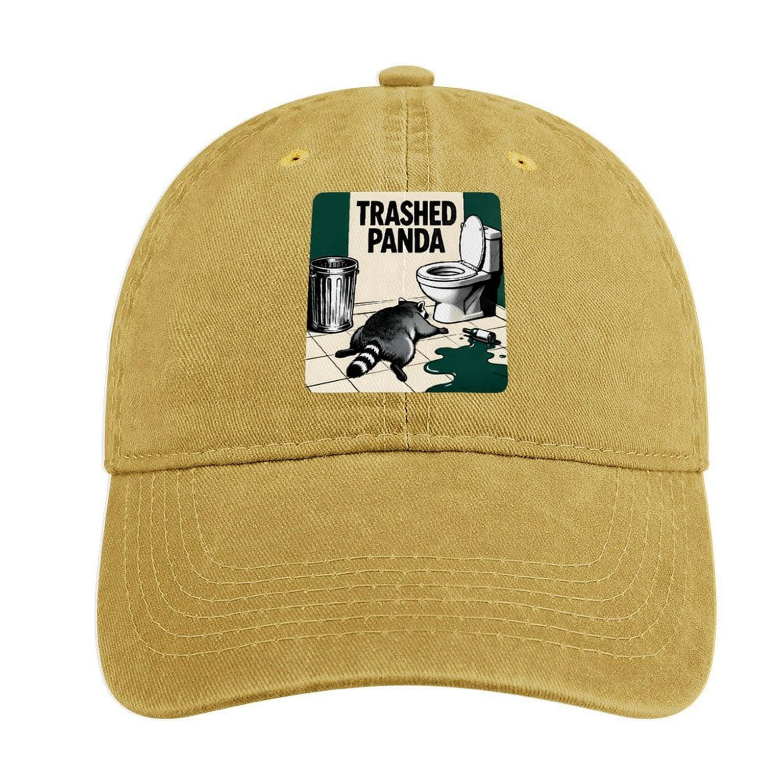 Trashed Panda Sand Colour Baseball Cap for Men Women, Adjustable ...
