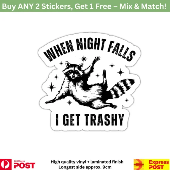 Trashy Animal Cool Party Sticker Phone Decal Water Bottle Stickers Car ...