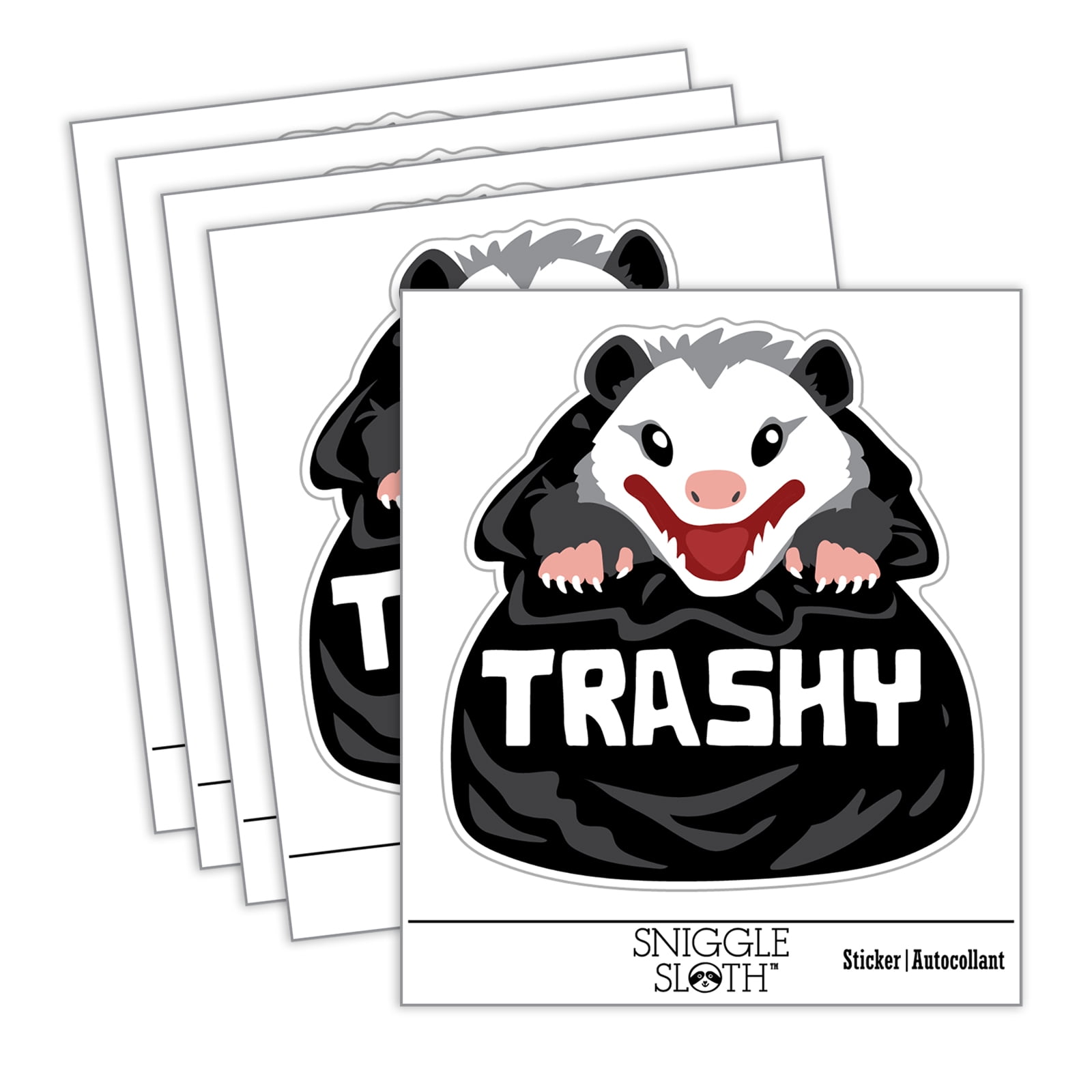 Trashy Opossum in Trash Garbage Bag Car Window Bumper Water Bottle ...