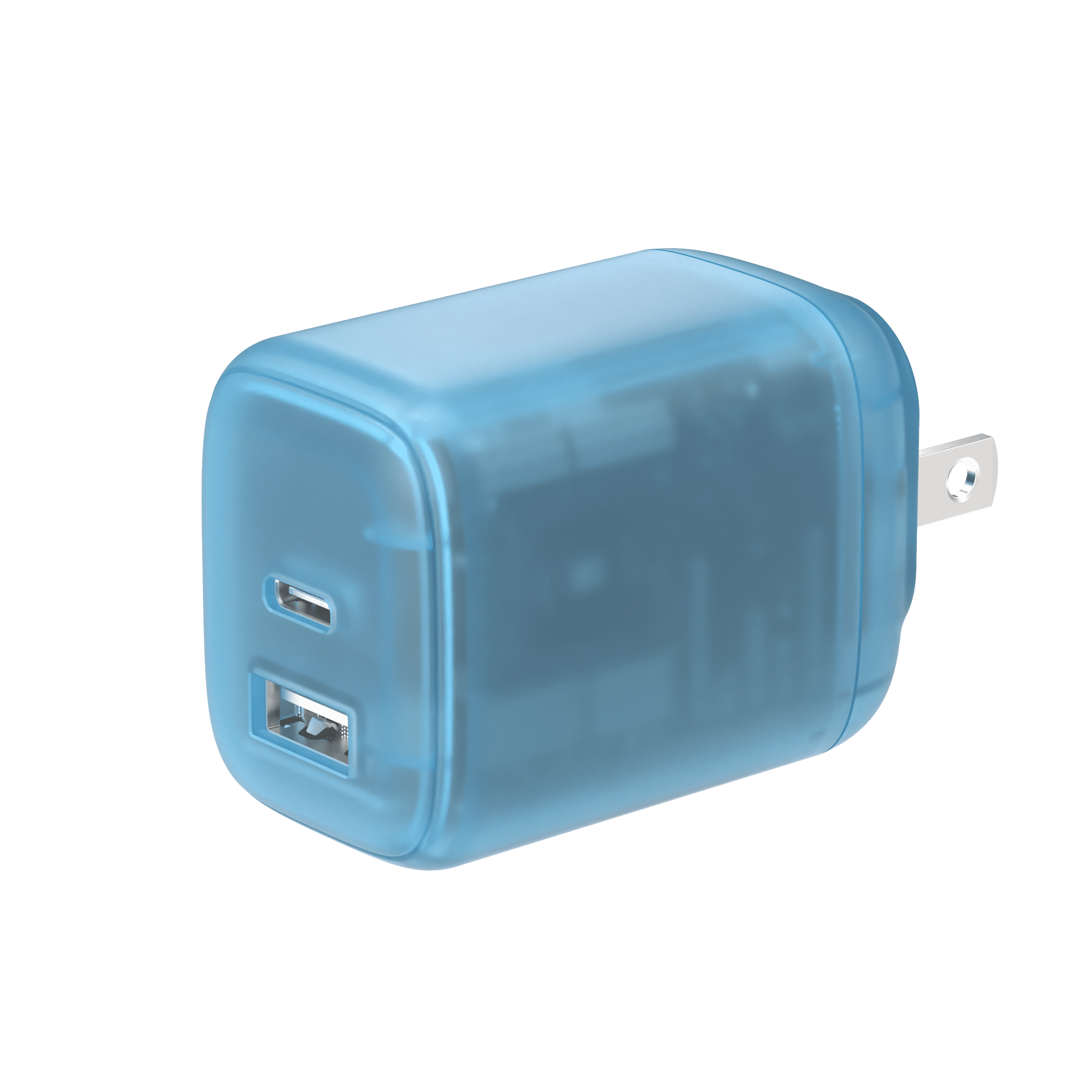 Trasnparent Wall Charger - 37W USB-C + USB -A - Blue - Walmart.com