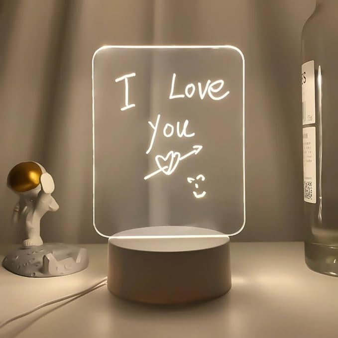 Trasparent Dry Erase Board with Light Up Stand for Desk | Clear Desktop ...