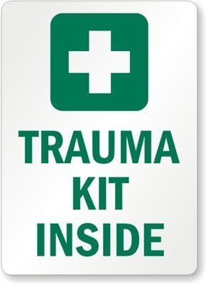 Trauma Kit Inside (with First Aid Symbol), Tin Sign Metal Signs, 12 x 8 ...