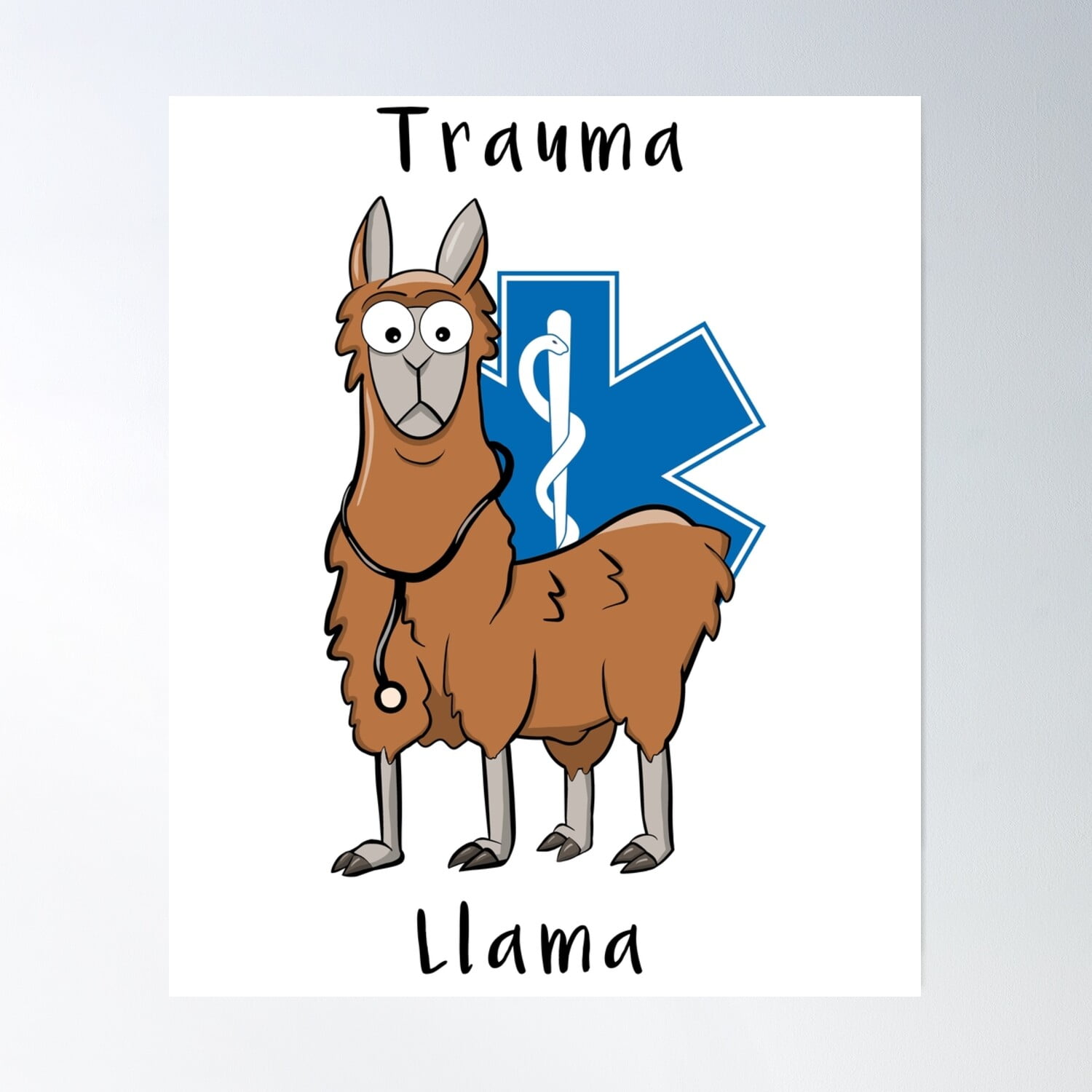 Trauma Llama Emt Poster Wall Art, Modern Wall Decor, 8x12 UNFRAMED ...