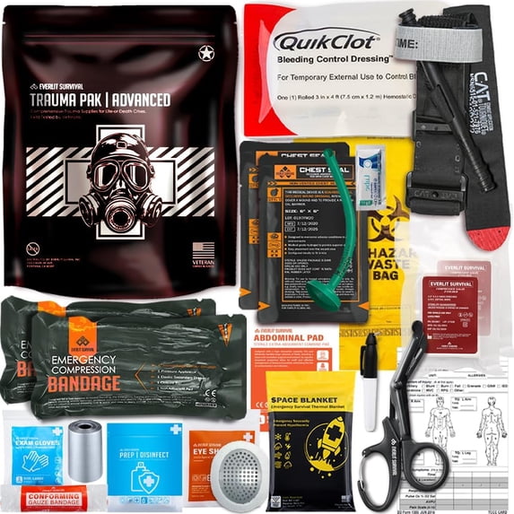 Trauma Pak, with CAT GEN-7 Tourniquet QuikClot Hemostatic Dressing ...