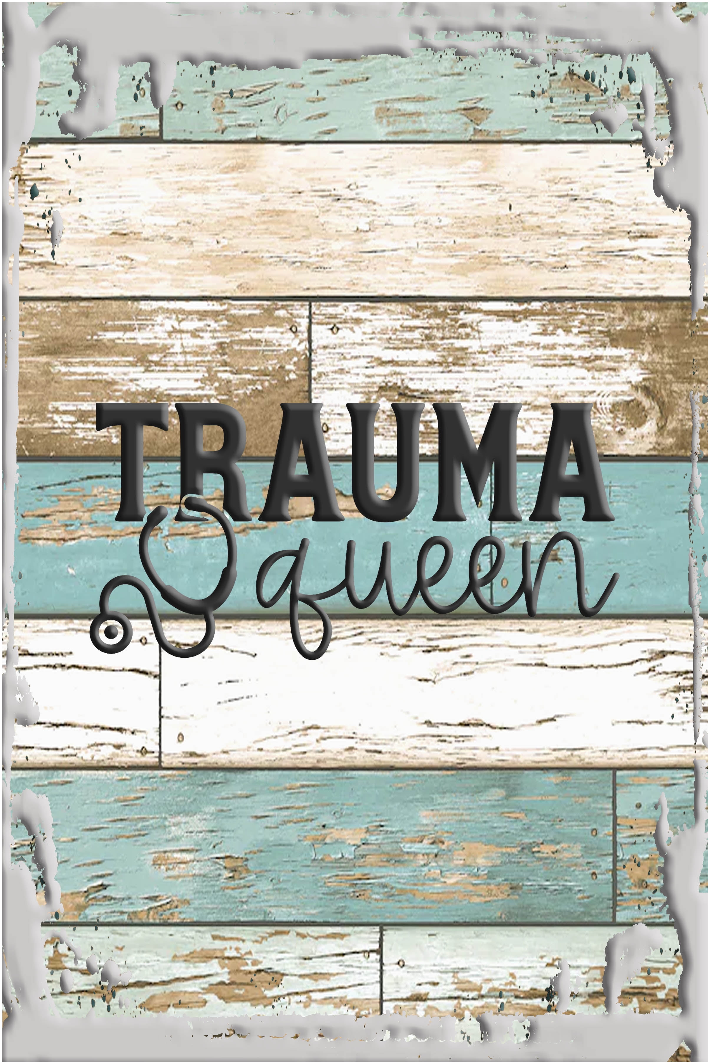 Trauma queen caps cursive stethoscope funny EMT paramedic job White ...