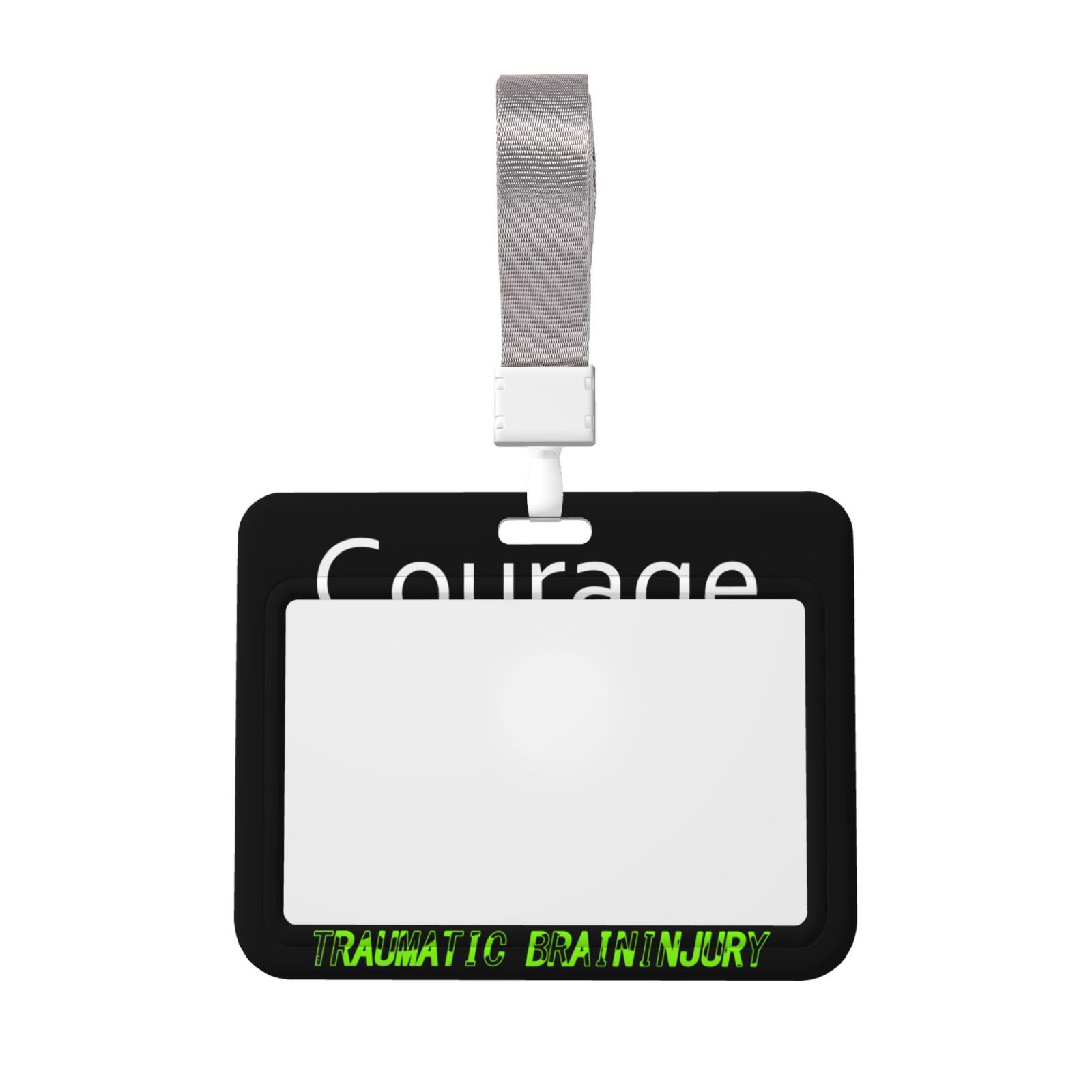 Traumatic Brain Injury Awareness Badge Holder with Lanyard Horizontal ...