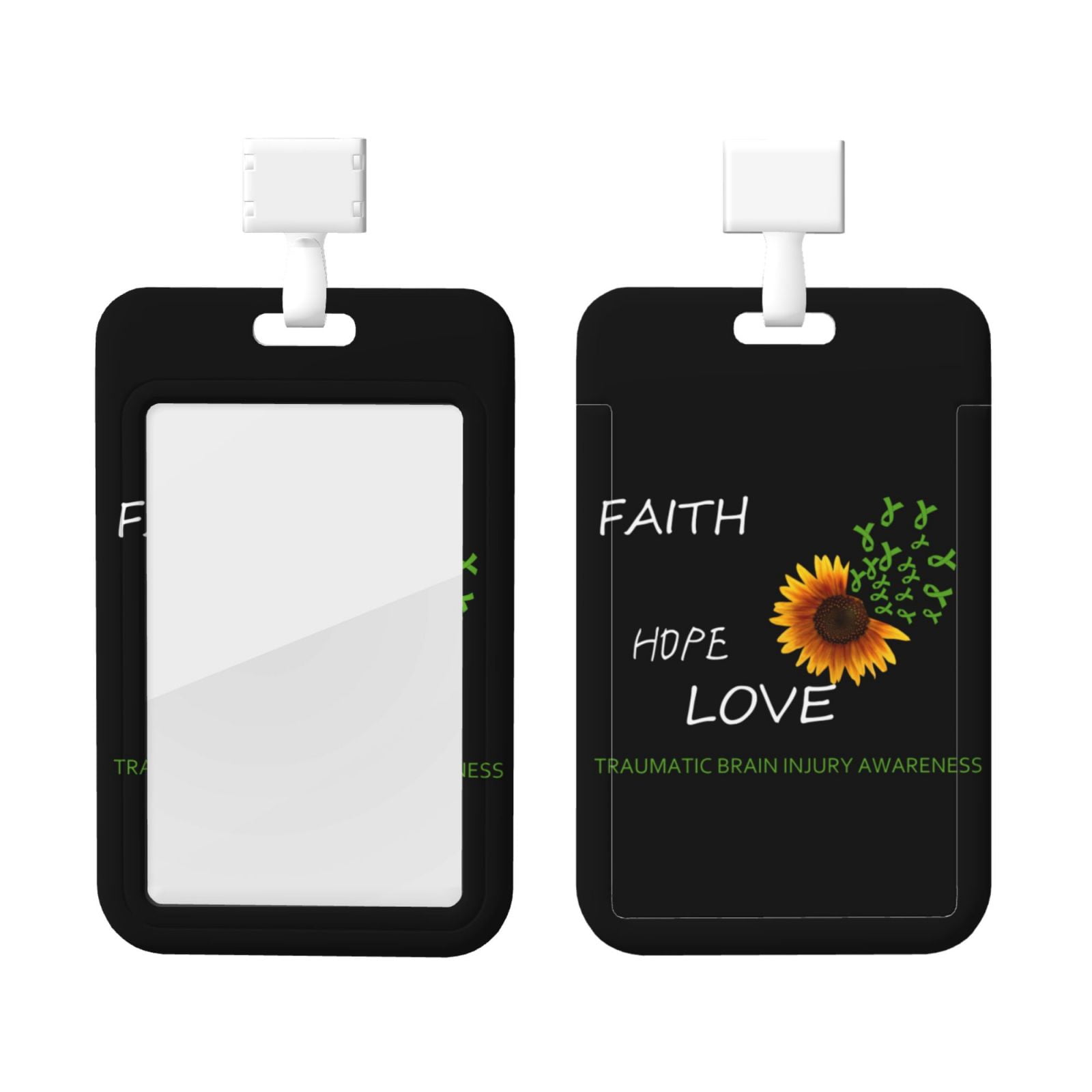 Traumatic Brain Injury Awareness Badge Holder with Lanyard Vertical ID ...