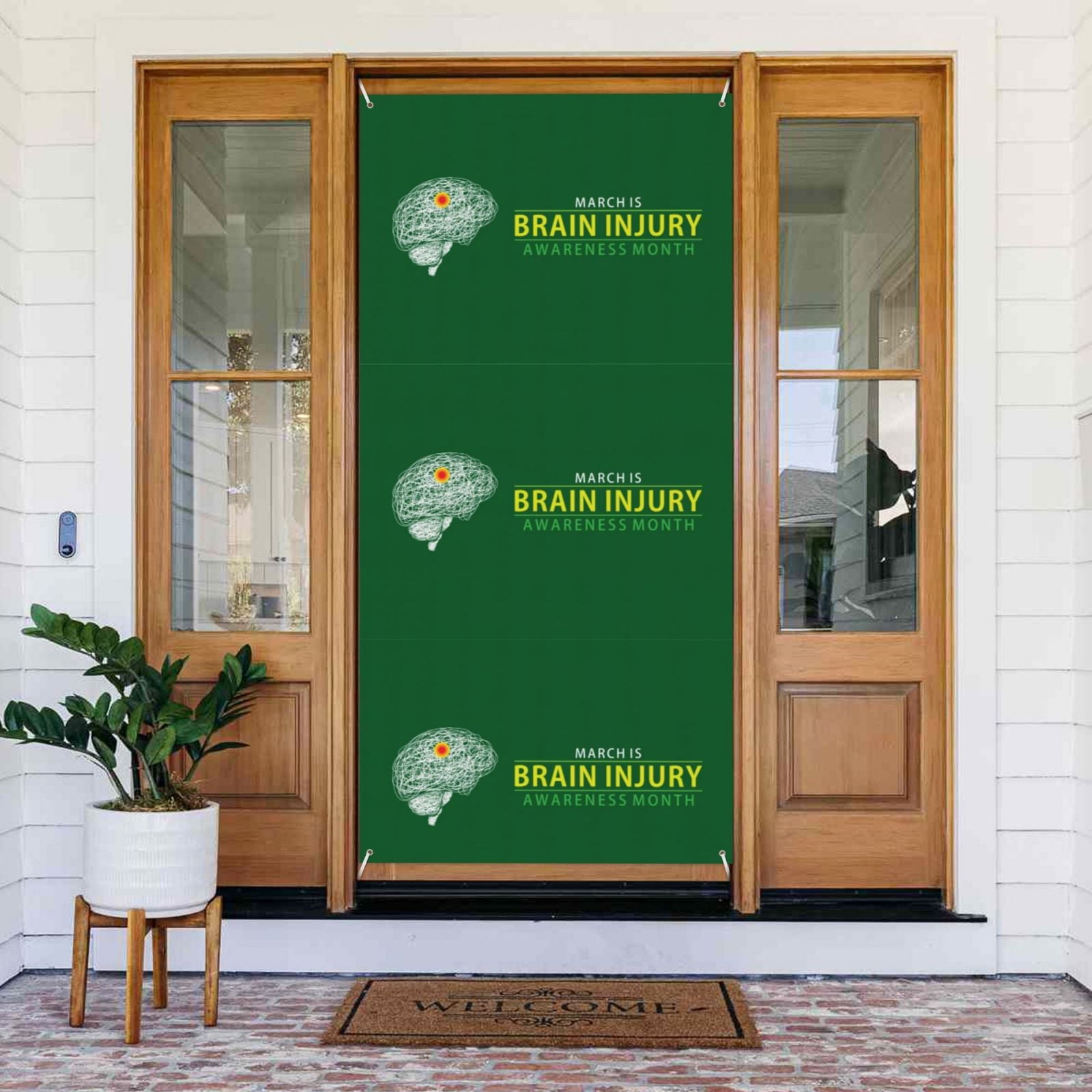 Traumatic Brain Injury Awareness Month Door Cover Decoration Backdrop ...