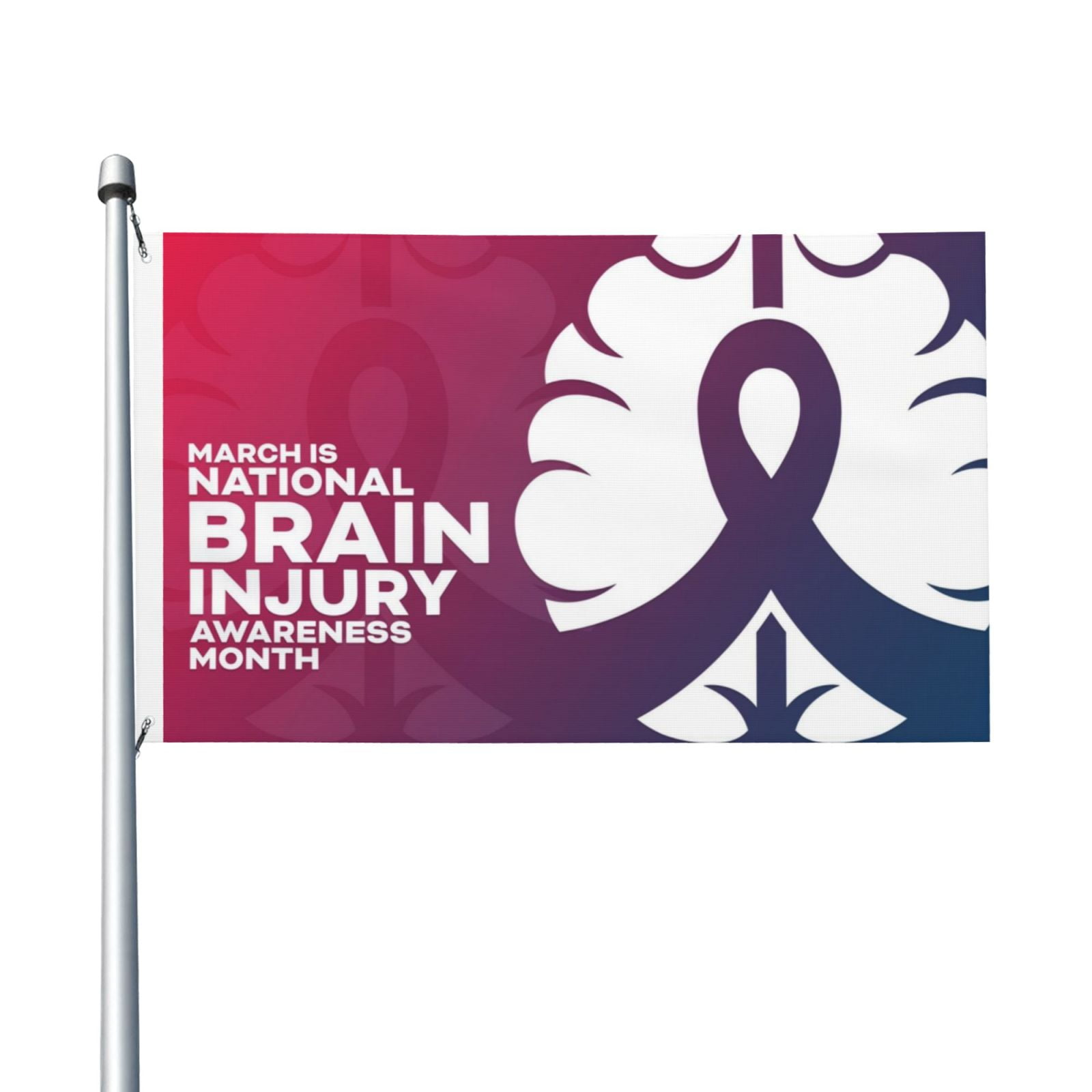 Traumatic Brain Injury Awareness Month Flag Banner 3*5 Ft Double Sided Yard Outdoor Decoration ...