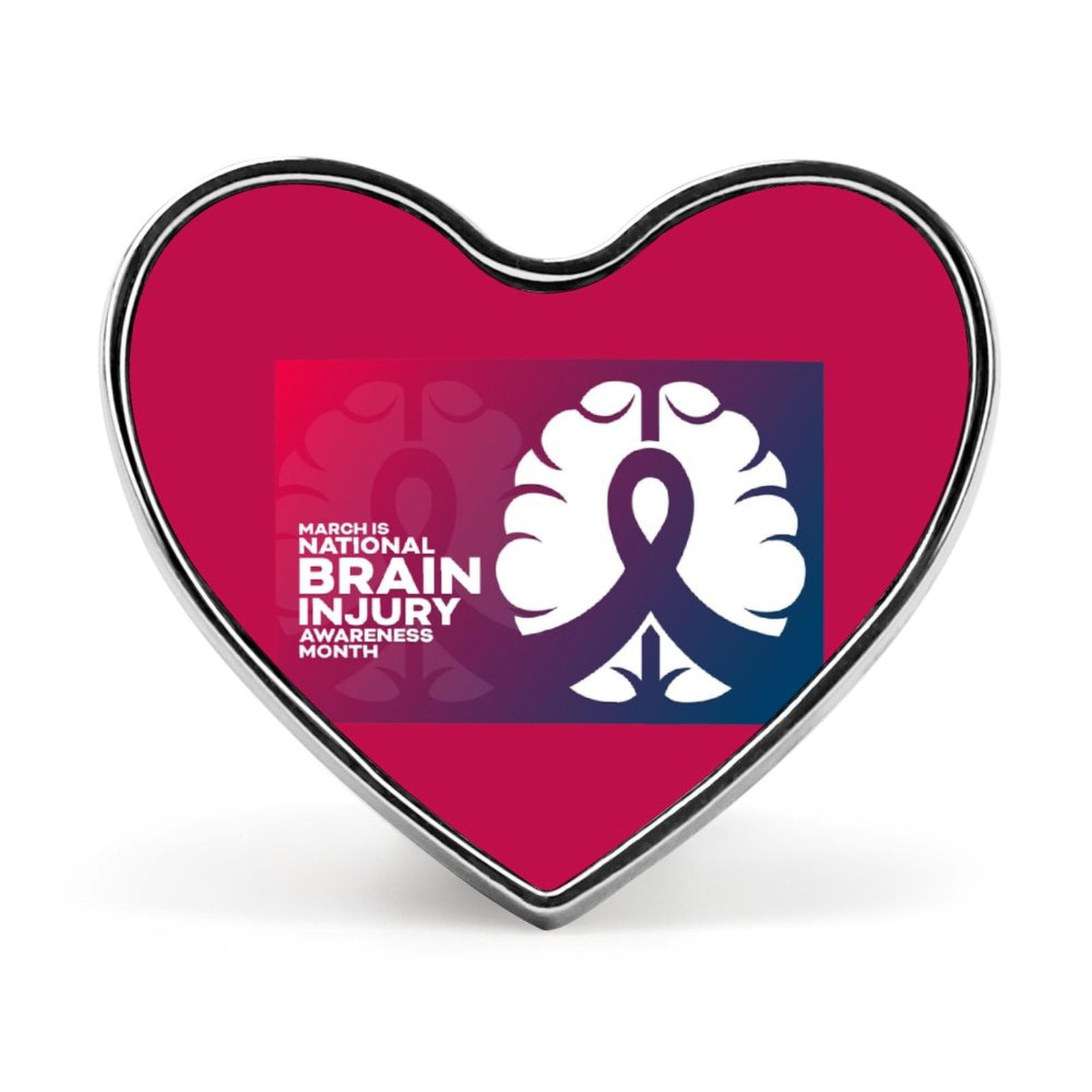 Traumatic Brain Injury Awareness Month Pins Heart Buttons Enamel Badges ...