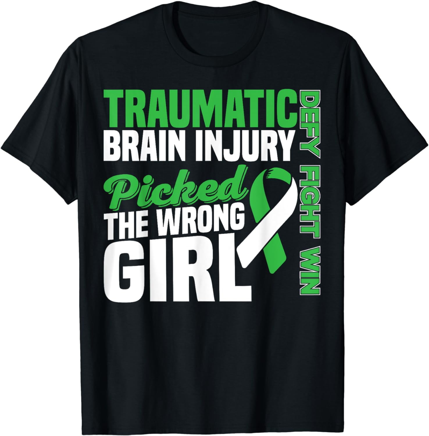Traumatic Brain Injury TBI Awareness Survivor Girls Women T-Shirt ...