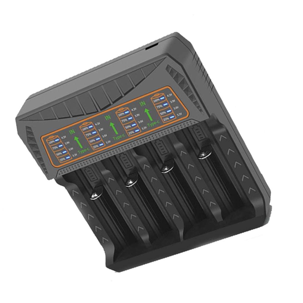 Travel 4 Slot Battery Charging Base for 18650 26650 21700 and More ...