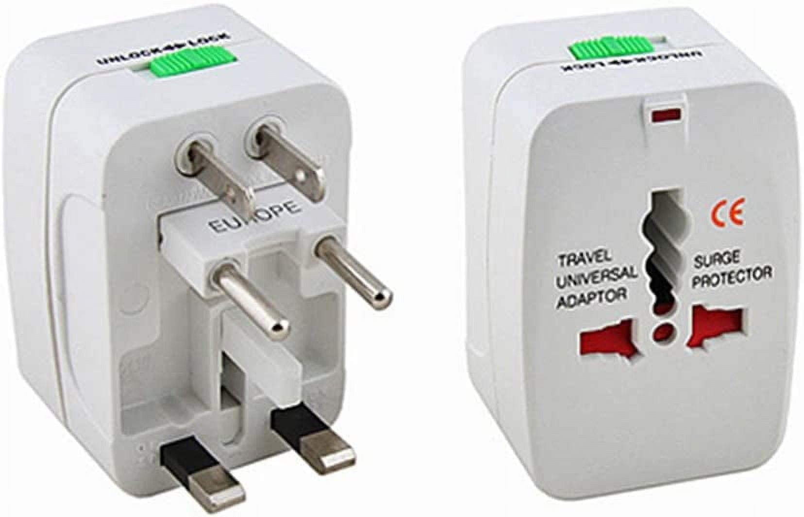 Travel Adapter, Universal All-in-one Worldwide International Travel Plug Converter-USA EU AUS/NZ ...