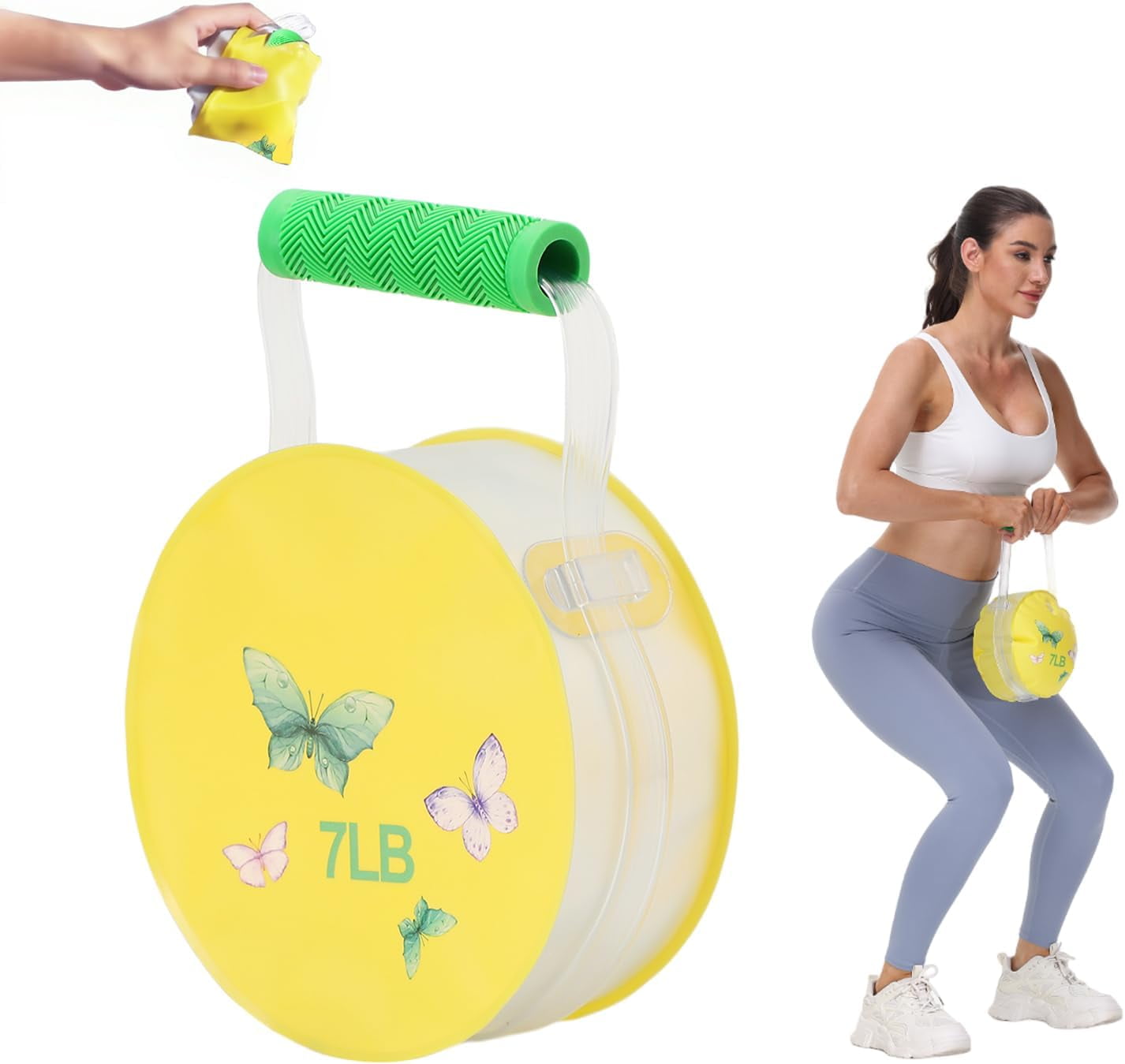 Travel Adjustable Soft Kettlebell 7/10/15 lbs Hand Weight Water Filled ...