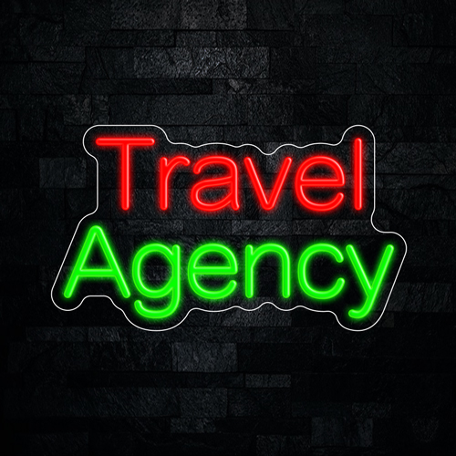 Travel Agency LED Neon Sign 19"L x 11"H #33500 - Walmart.com