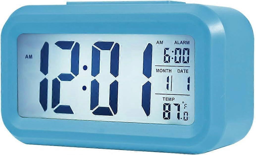 Travel Alarm Clock - Digital Clock with Large LCD Screen, Blue ...