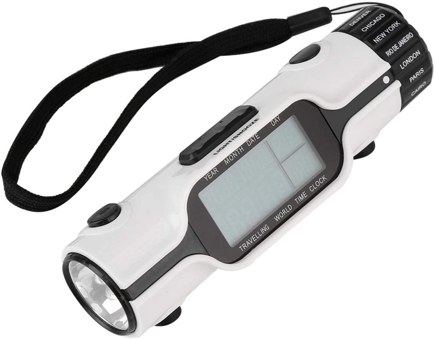 Travel Alarm Clock, Multifunctional Alarm Clock with LED Flashlight ...