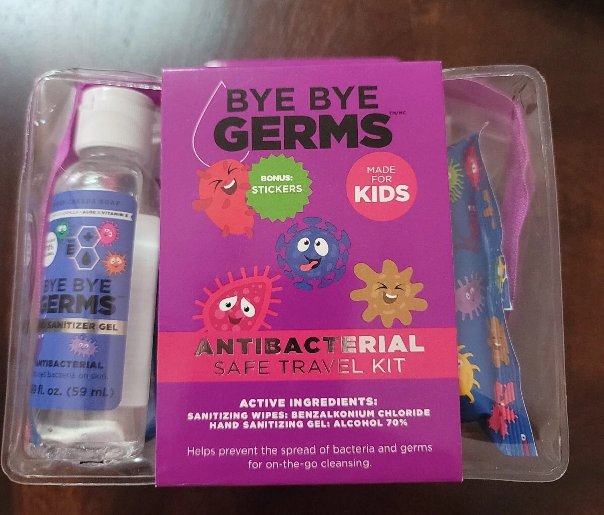 Travel Antibacterial Kit For Kids - Bye Bye Germs - Walmart.com