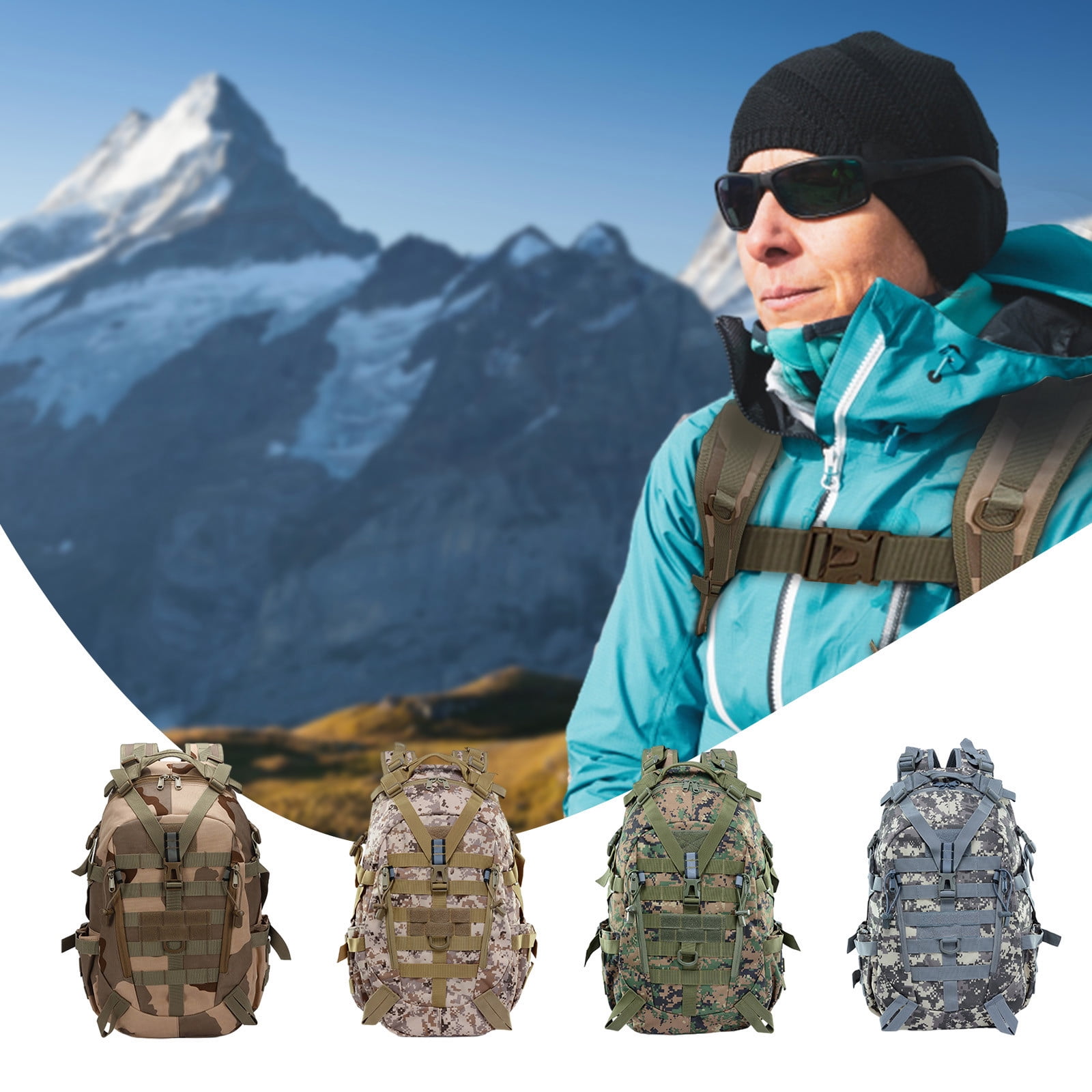 Travel Backpack Camouflage Multi High Capacity Functional Backpack Pack ...