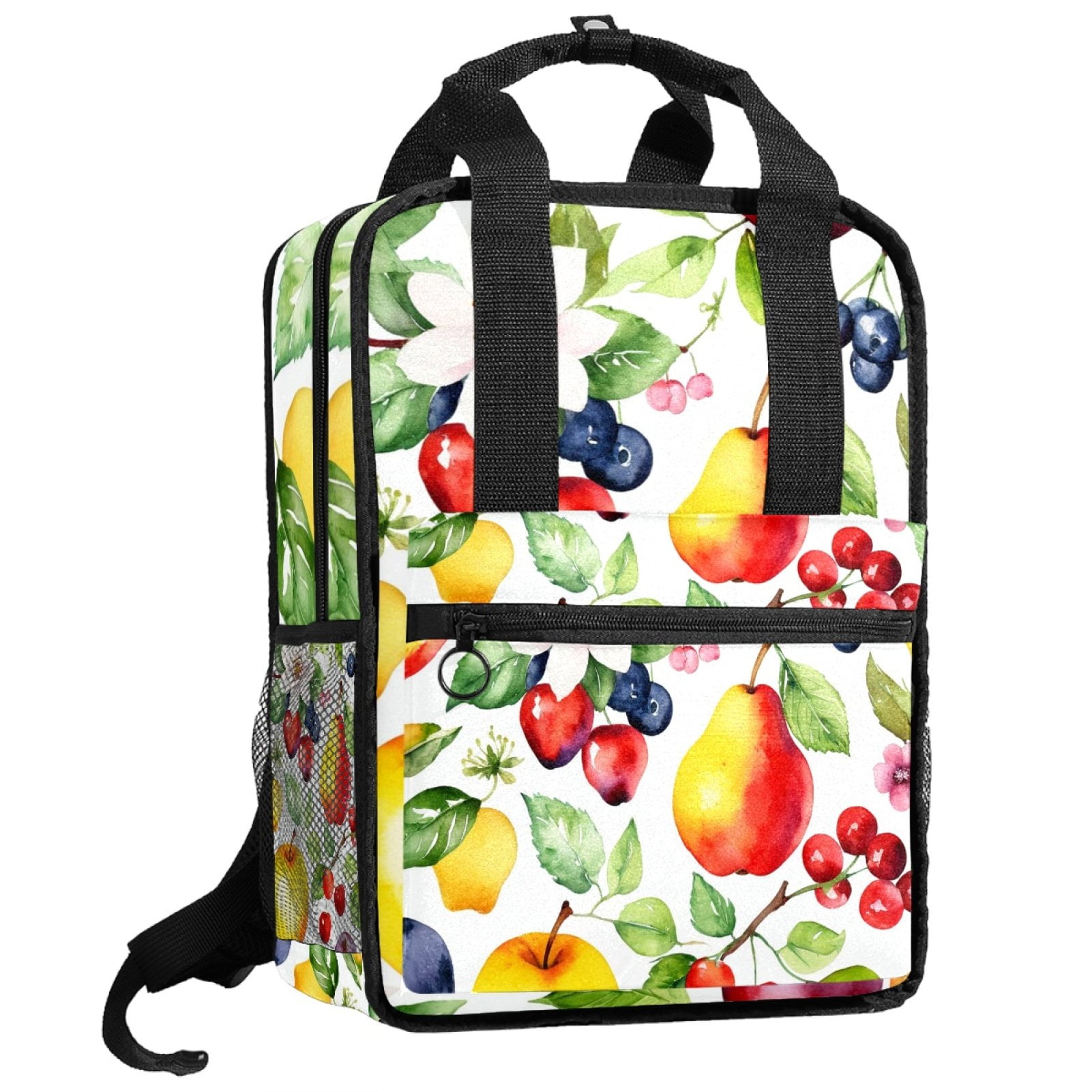 Travel Backpack,Hiking Backpack,with Hand Strap,Cherry Flowers Fruits ...