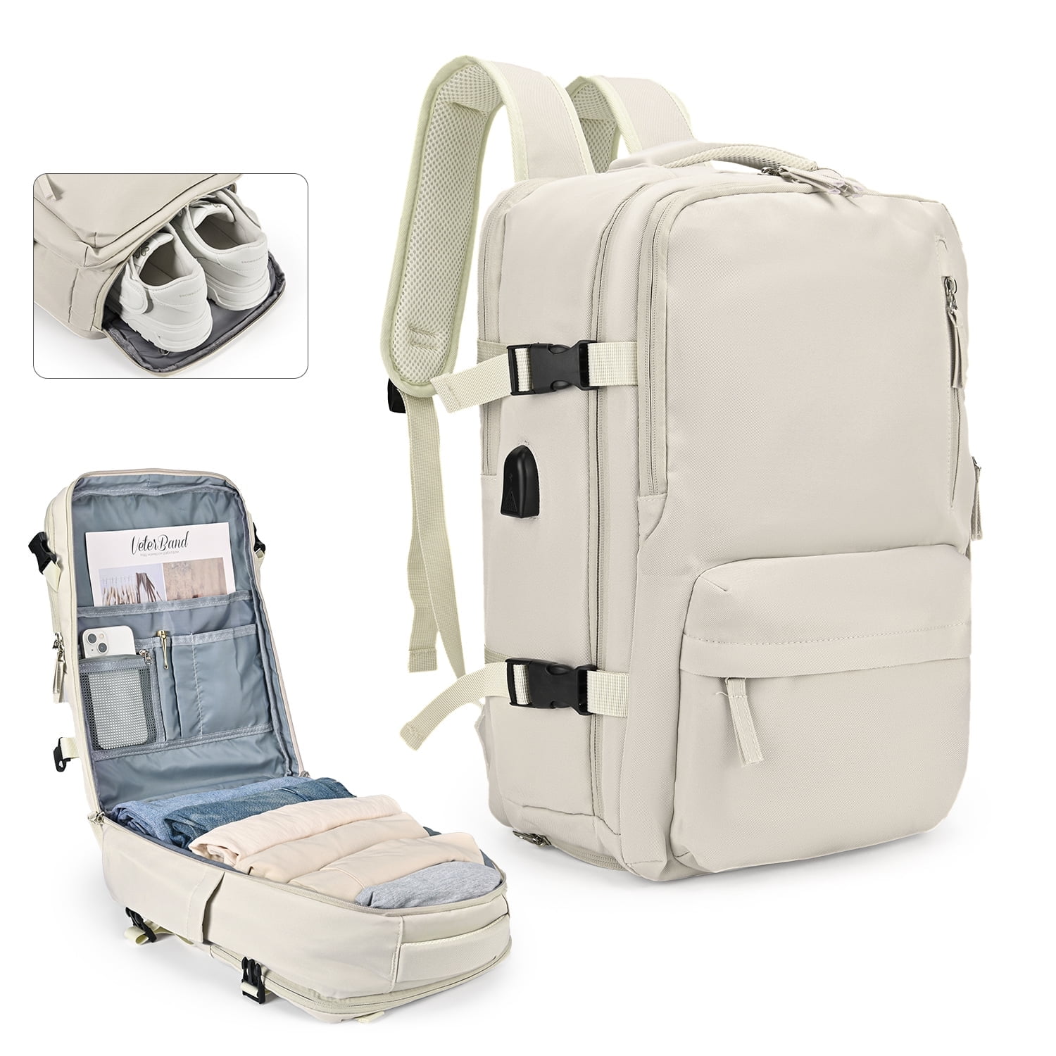 XC Travel Backpack, Large Carry-On Backpack with Shoe Compartment ...