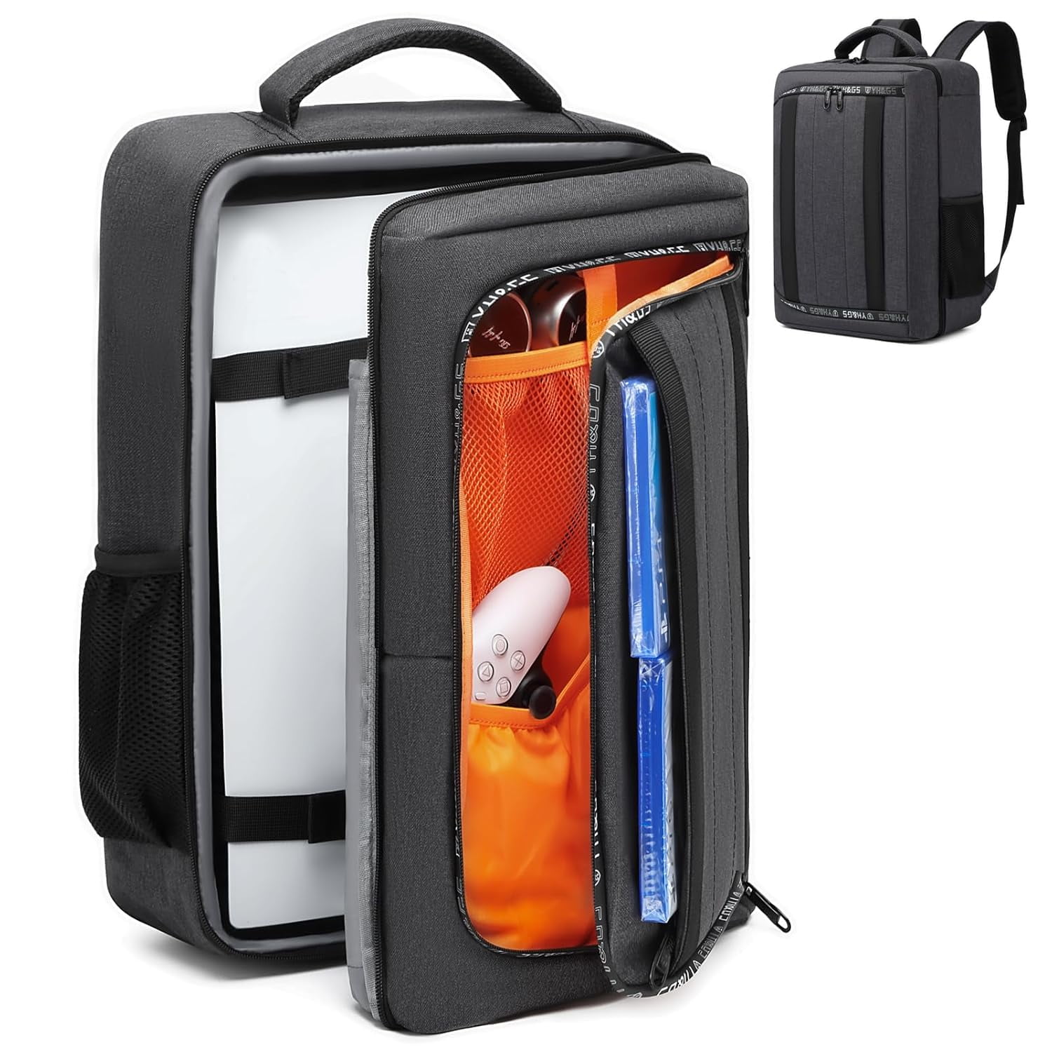 Travel Backpack for PS5, Protective Carrying Case Bag for 17.3’’ Laptop ...