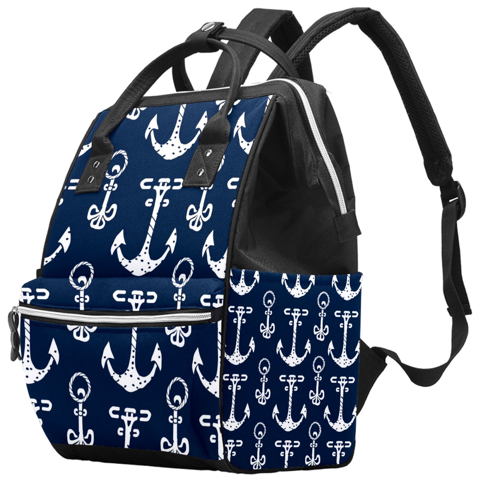 Travel Backpack,Small Backpack,Blue Background Anchor Carry on Backpack ...