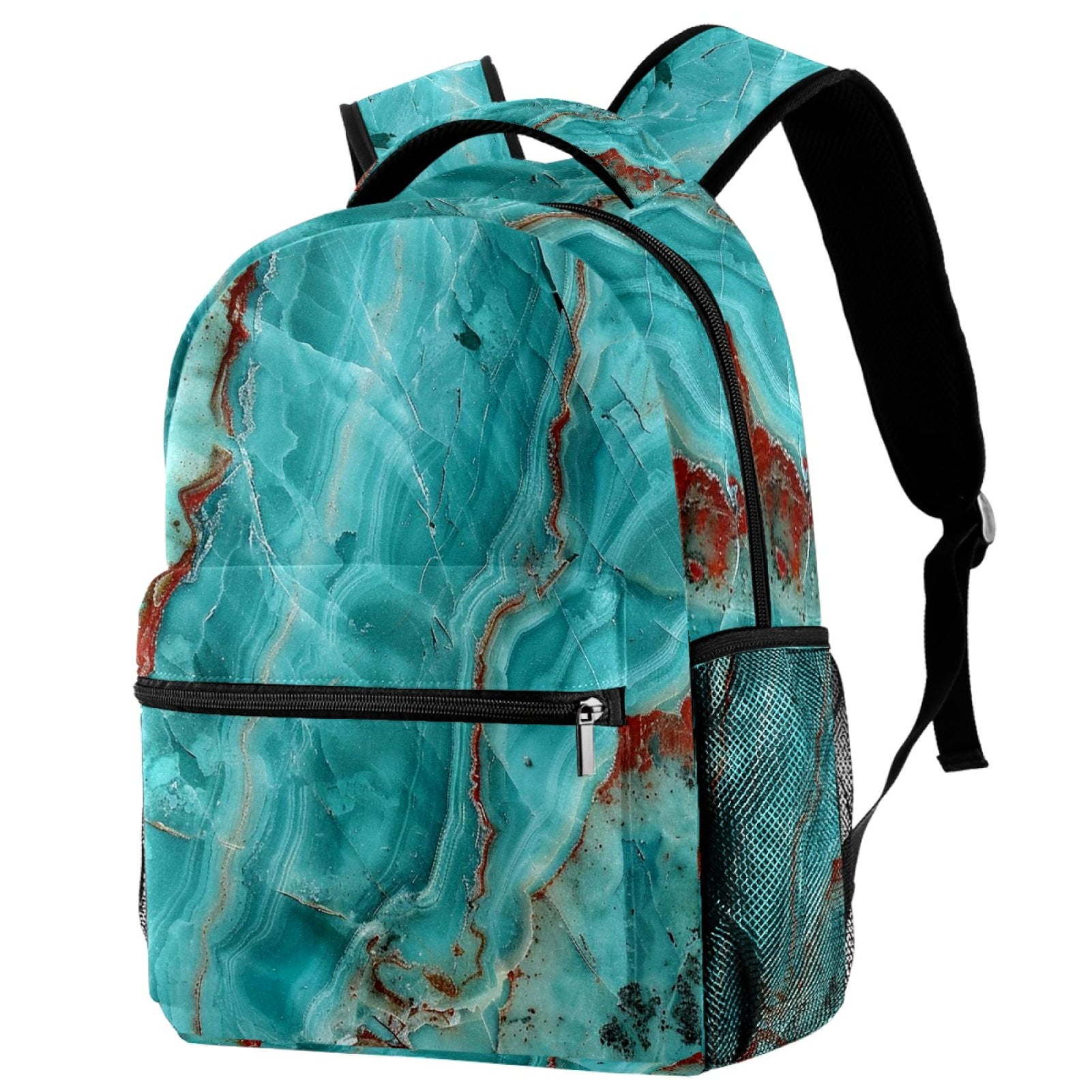 Travel Backpack Small Backpack Carry on Backpack Turquoise Green Marble ...