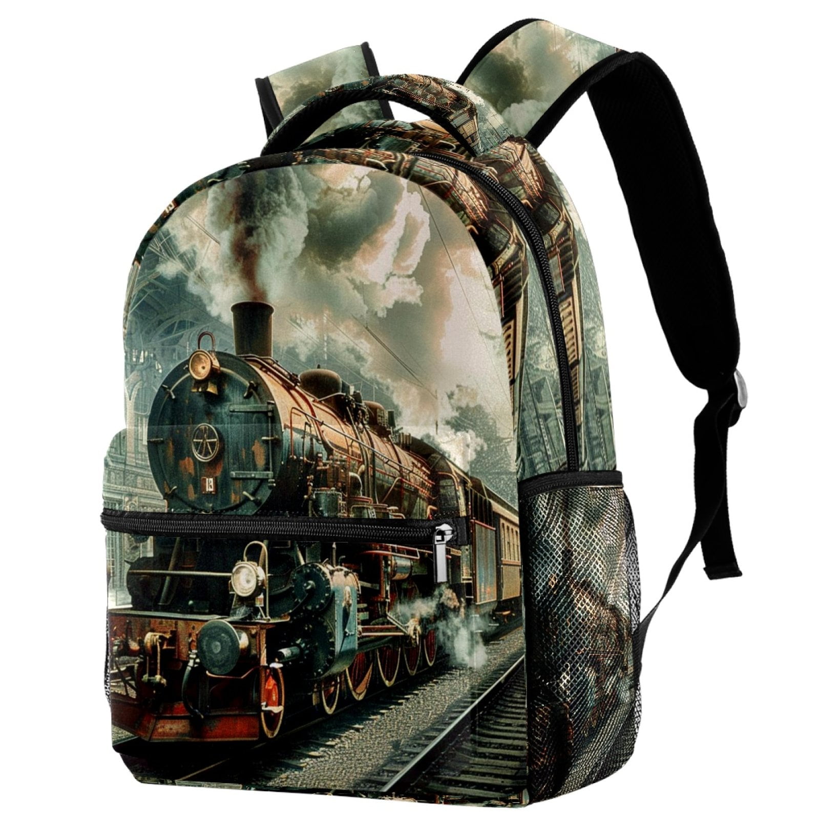 Travel Backpack Small Backpack Carry on Backpack Vintage Steam Trains ...