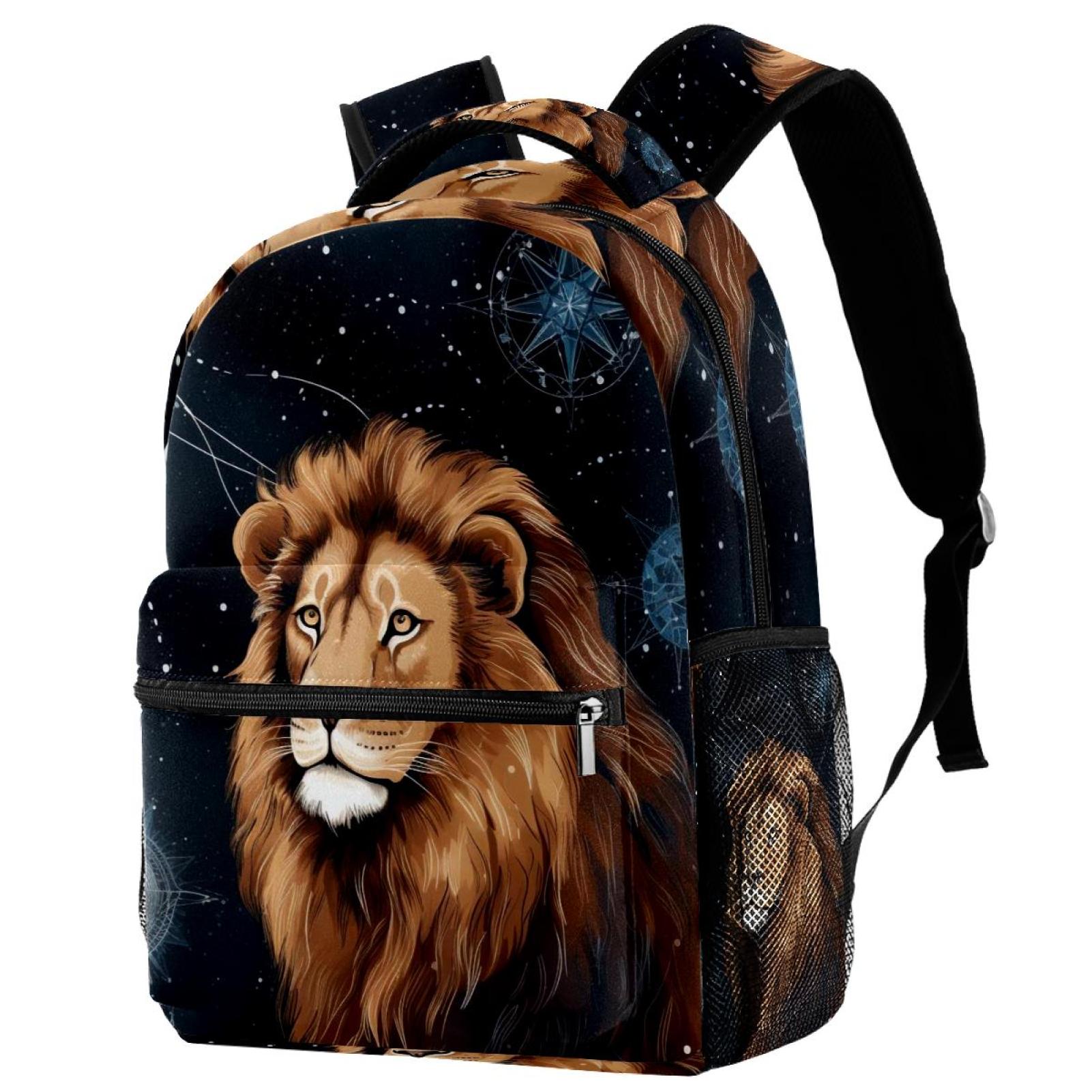 Travel Backpack Teenage Adult Brown Leos Constellation Backpacks Travel ...