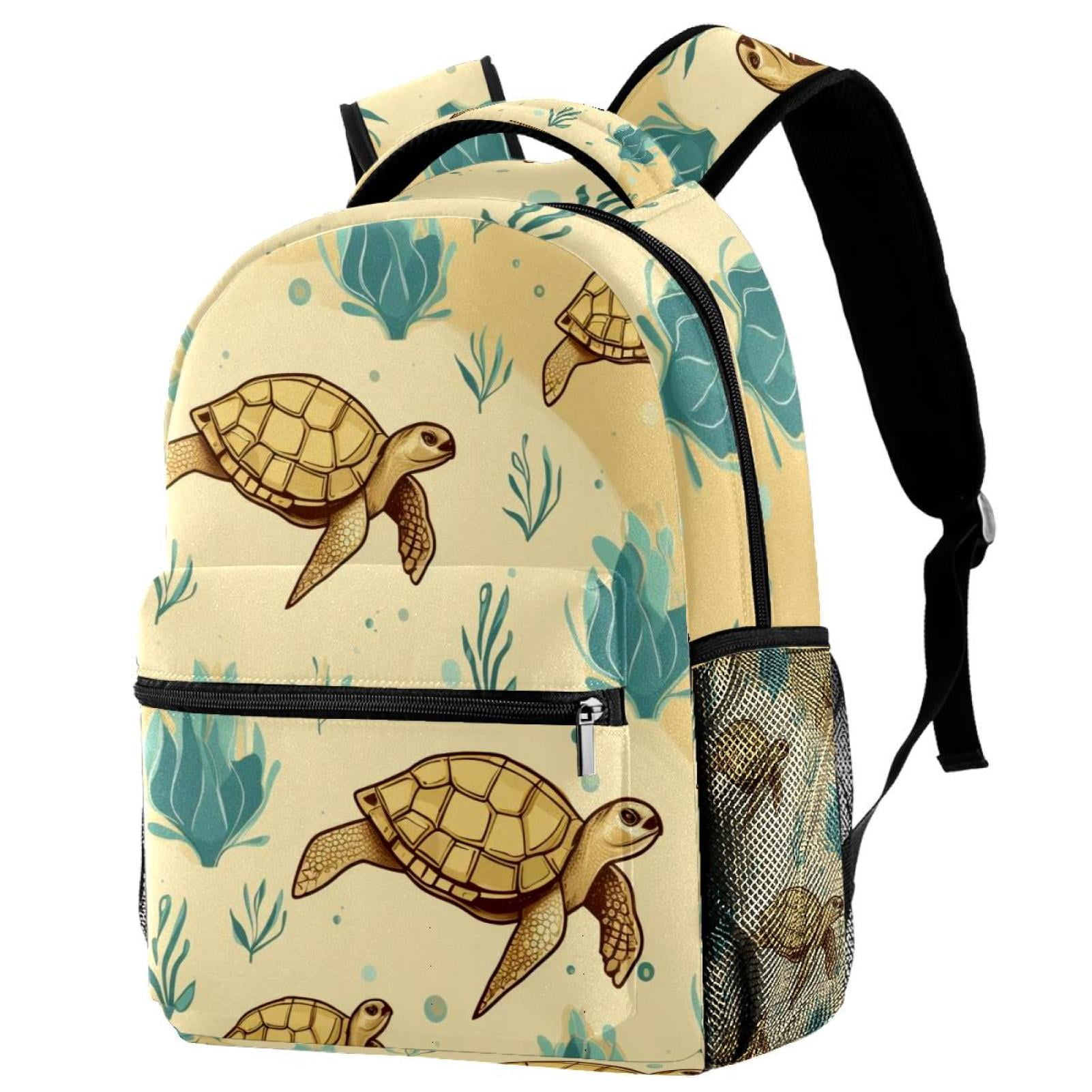 Travel Backpack Teenage Adult Cute Sea Turtle Seamless Cartoon ...