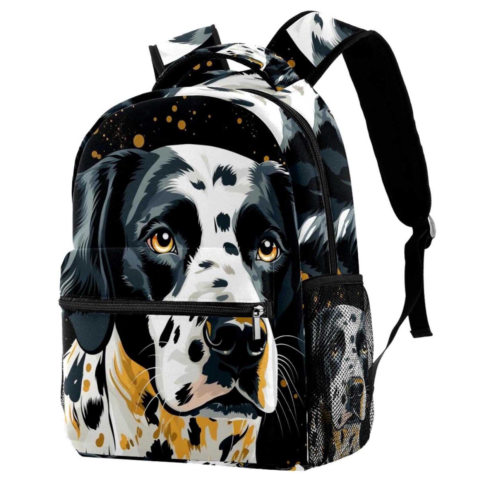 Travel Backpack Teenage Adult Dalmatian Black Prints Backpacks Travel ...