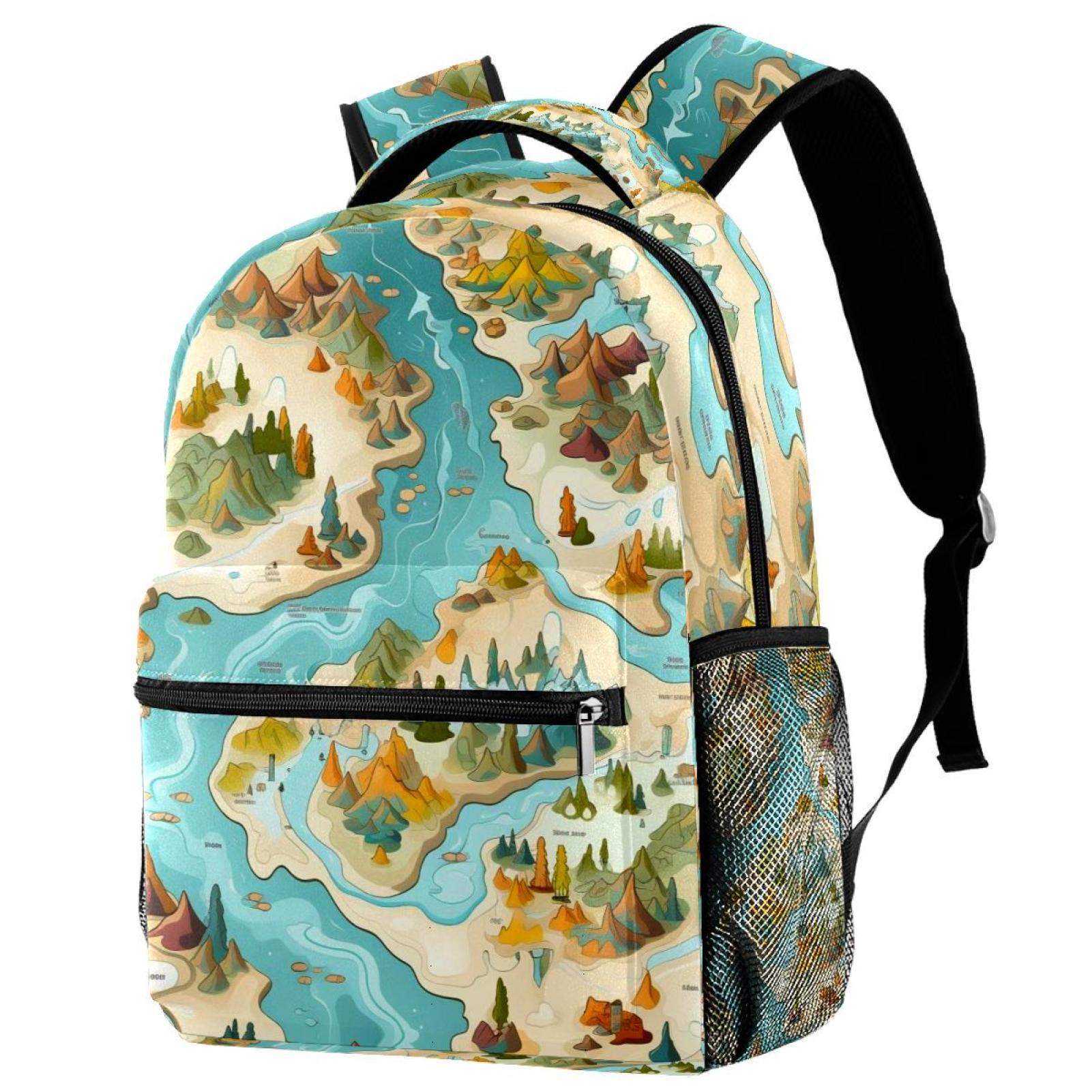 Travel Backpack Teenage Adult Map Rive0muuuj Backpacks Travel School ...