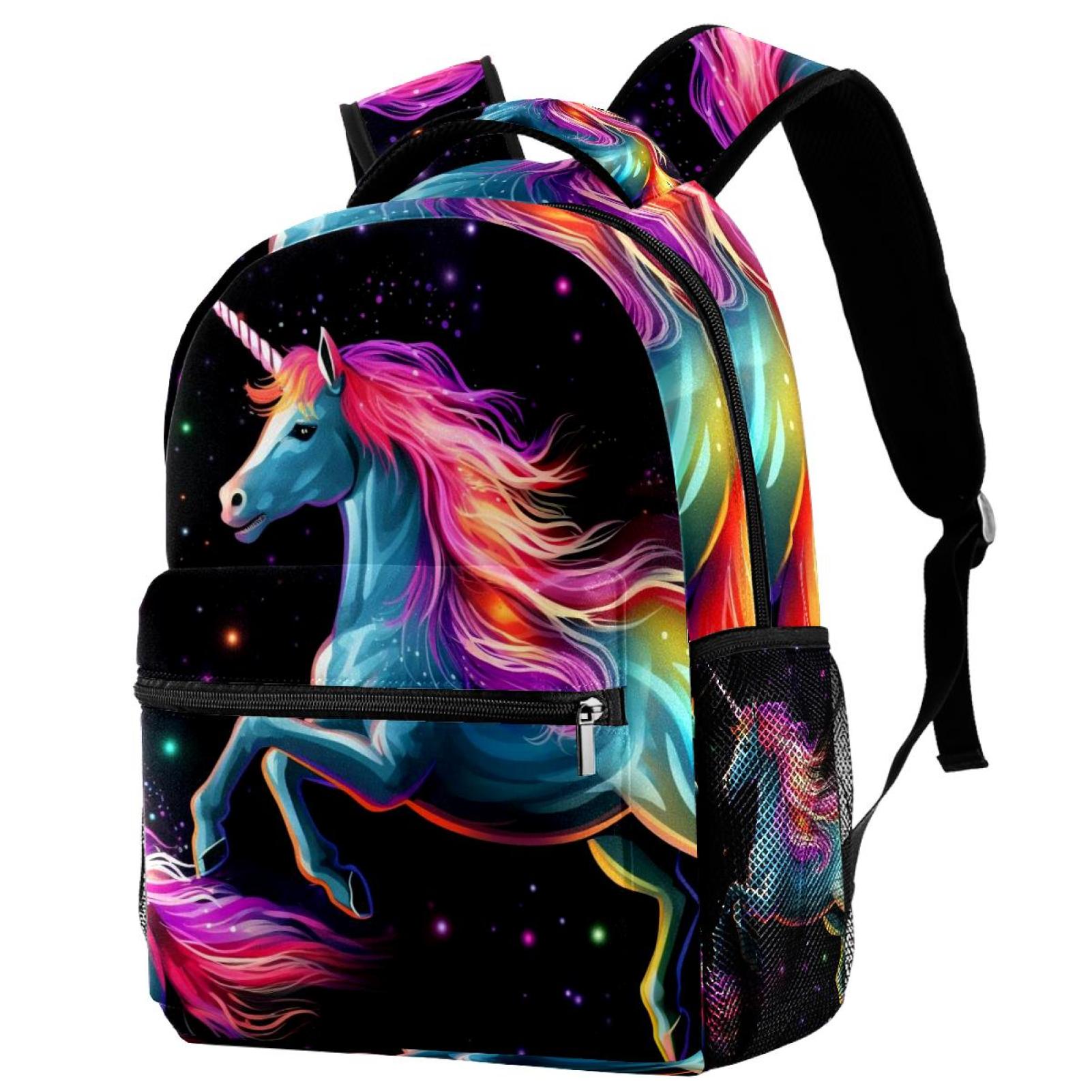 Travel Backpack Teenage Adult Rainbow Unicorns Star Backpacks Travel ...