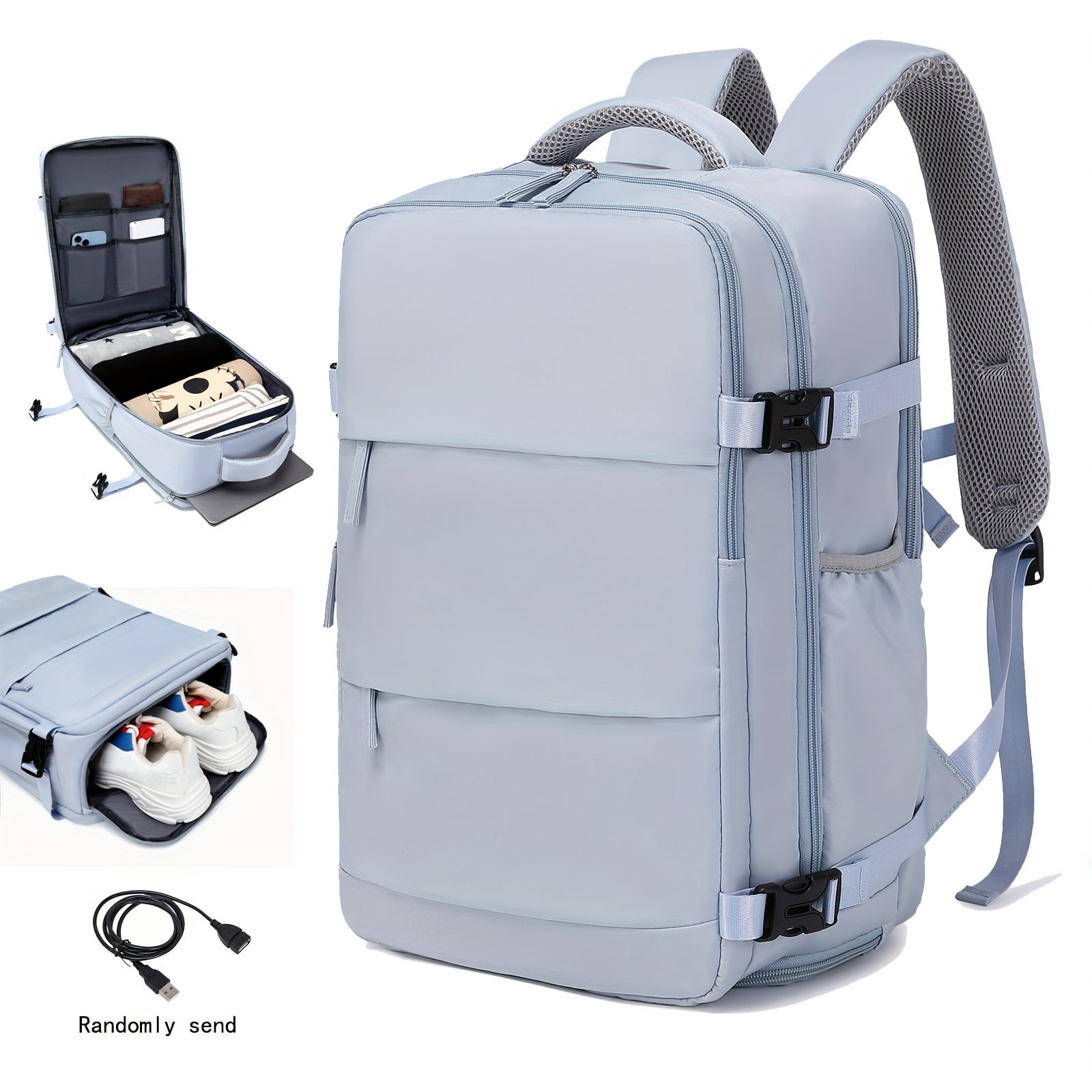 Travel Backpack With Shoes Compartment, Expandable Luggage Bag, Large ...