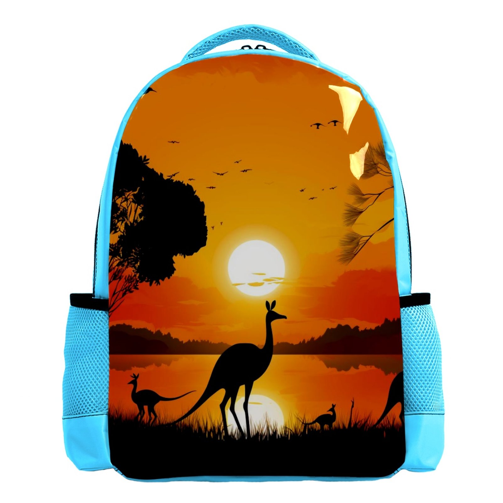 Travel Backpack,Work Backpack,Australia Sunset Kangaroo Ostrich Back ...