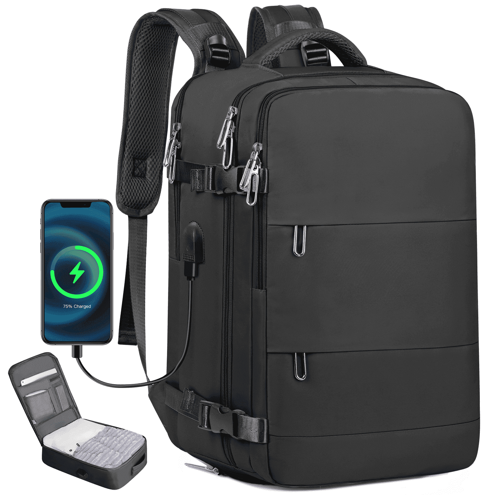 Cshidworld Travel Backpack, TSA-Approved with USB Charger, Water ...