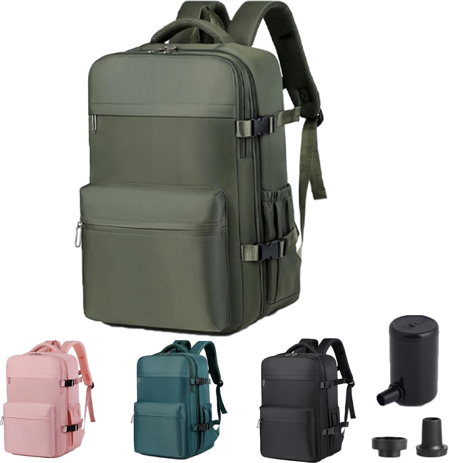 Travel Backpack with Vacuum Compression System & Pump, Large Capacity ...