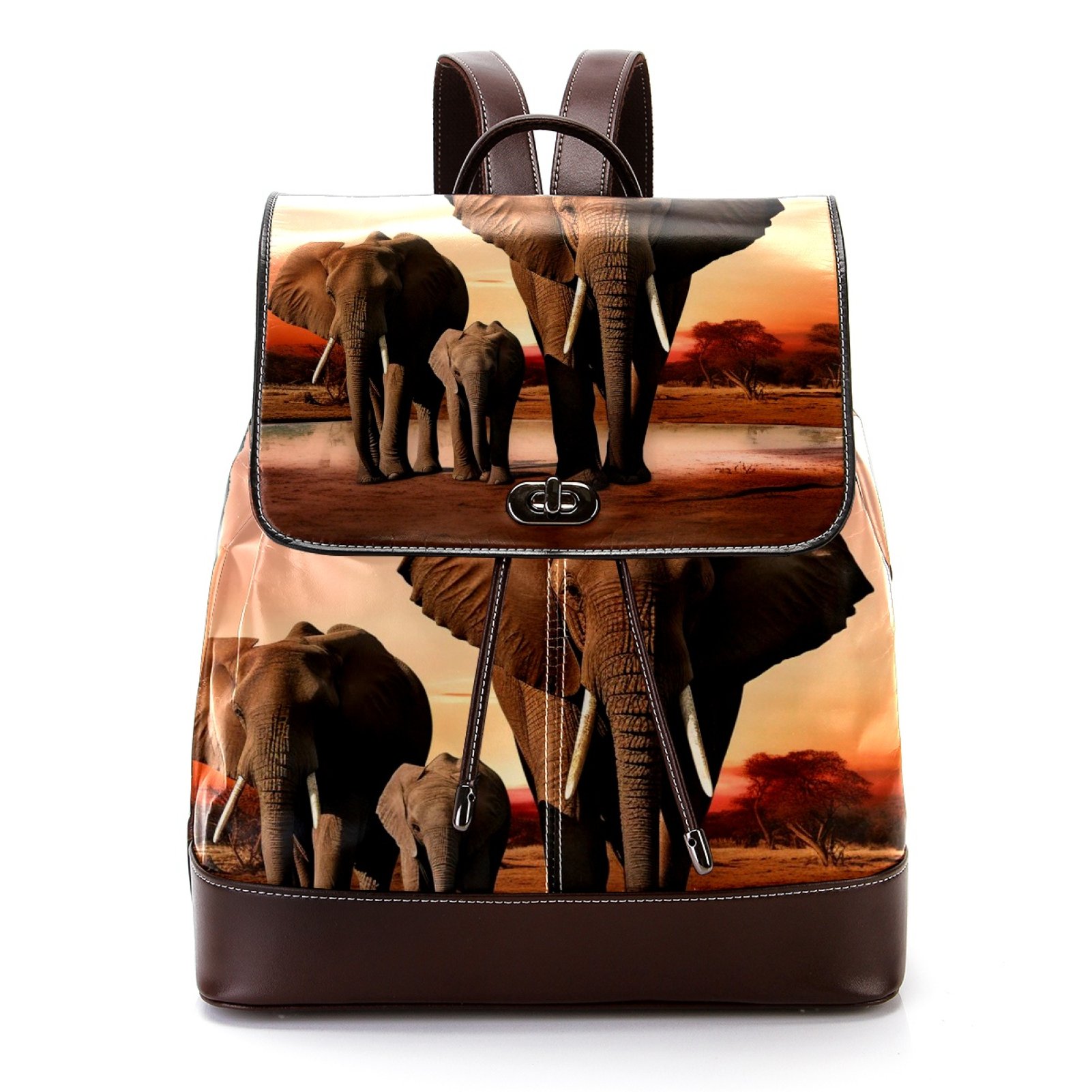 Travel Backpacks for Women,African Grassland Elephant Family Mens ...