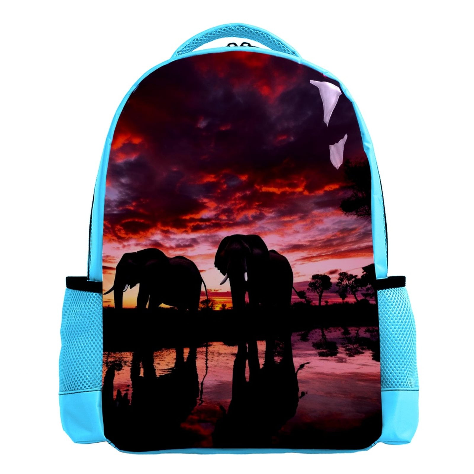 Travel Backpacks for Women,African Sunset Grassland Elephant Mens ...