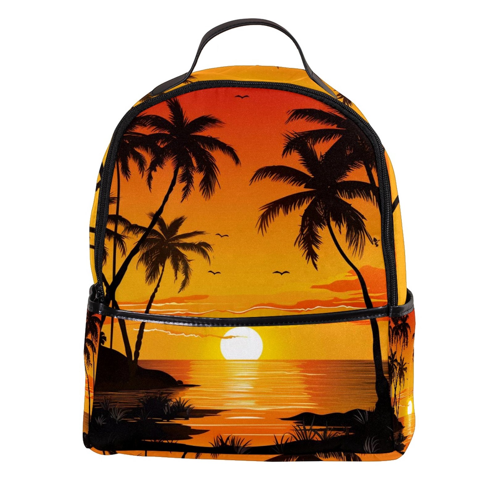 Travel Backpacks for Women,Beach Palm Tree Sunset Mens Backpack ...