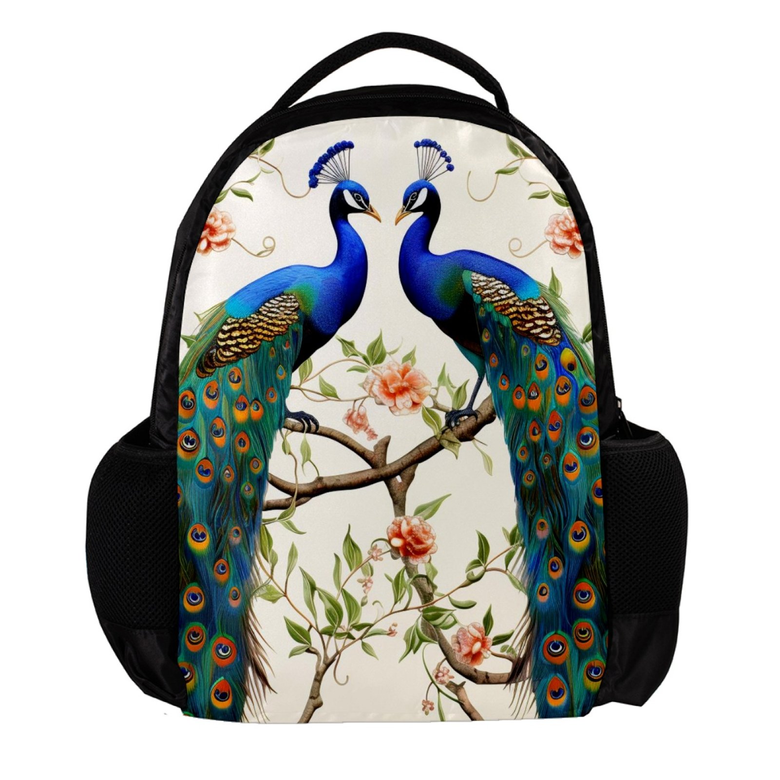 Travel Backpacks for Women,Mens Backpack,Flower Plant Peacocks ...